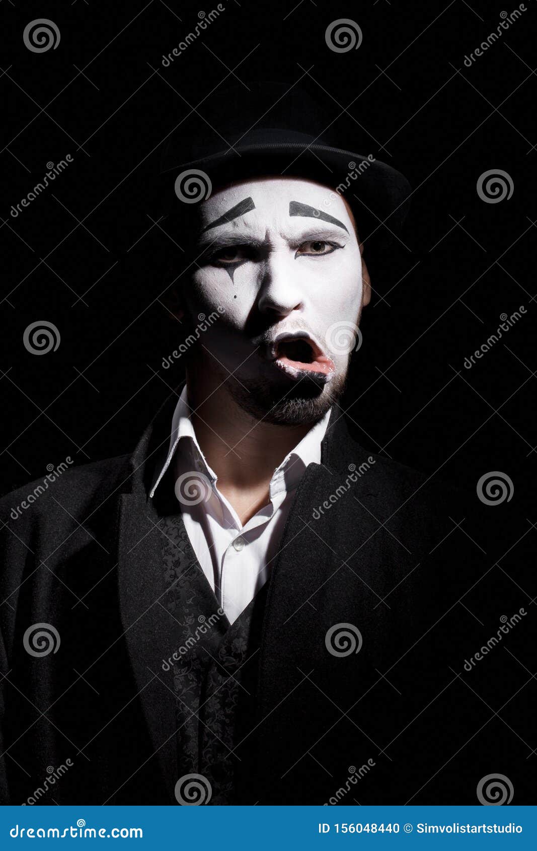 Mime Shows Theatrical Emotions Stock Photo - Image of actor, male ...