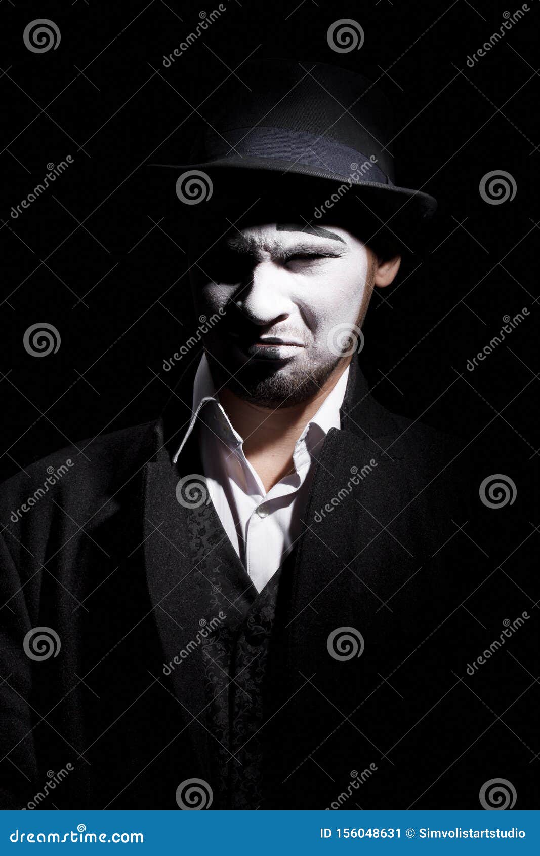 Mime Shows Theatrical Emotions Stock Image - Image of pantomime ...