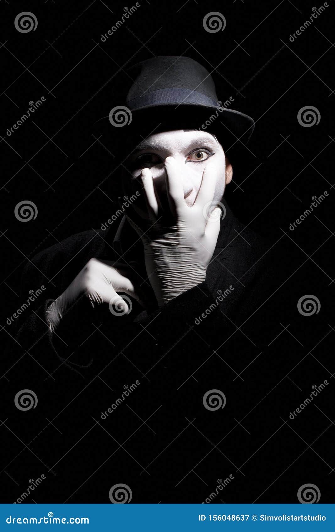 Mime Shows Theatrical Emotions Stock Image - Image of comedian, paint ...