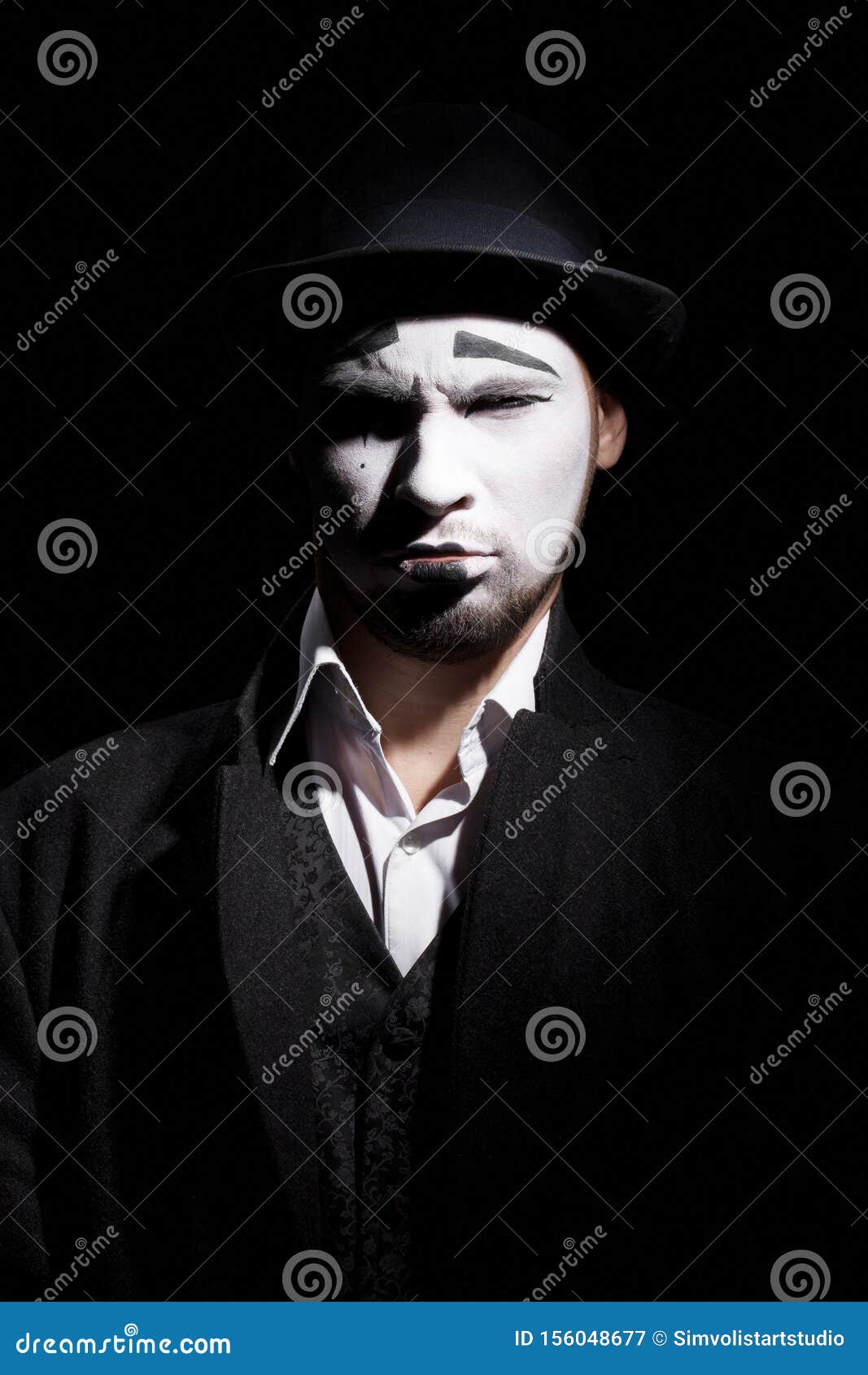 Mime Shows Theatrical Emotions Stock Image - Image of emotion ...