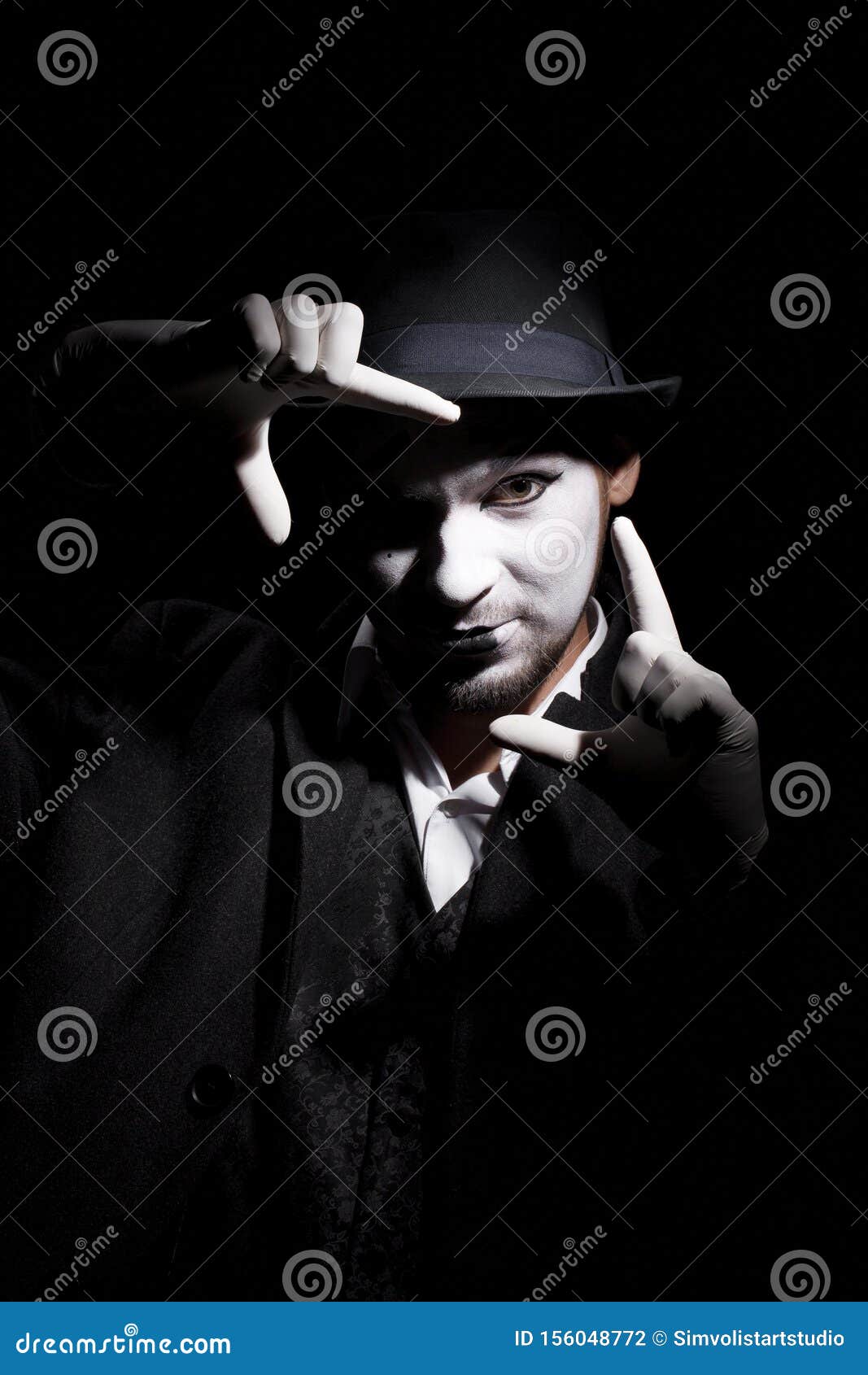 Mime Shows Theatrical Emotions Stock Photo - Image of emotion, paint ...