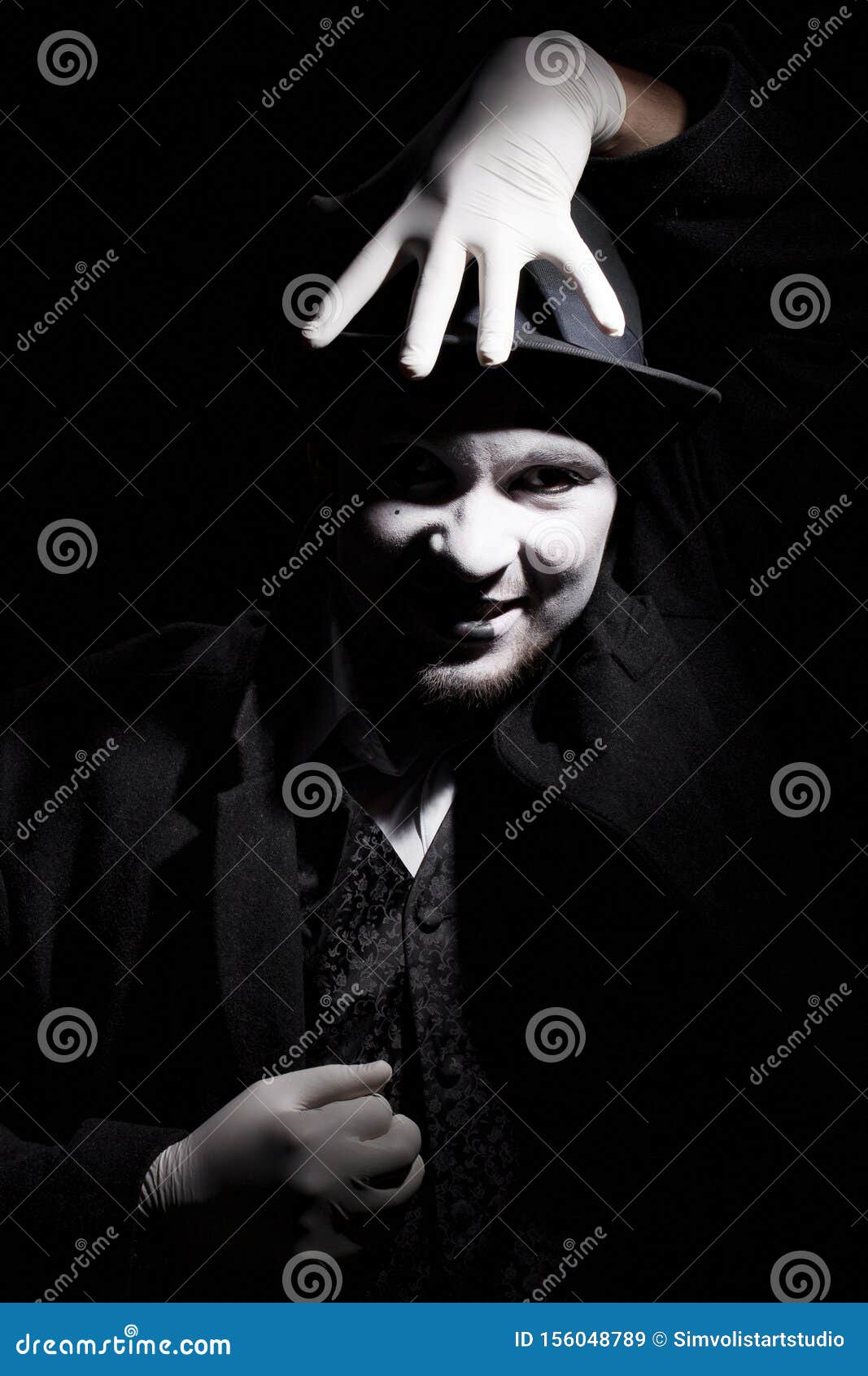 Mime Shows Theatrical Emotions Stock Image - Image of imaginary ...