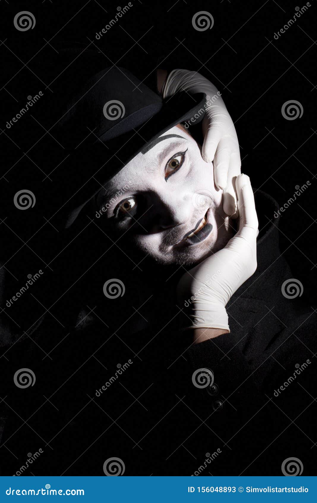 Mime Shows Theatrical Emotions Stock Image - Image of paint ...