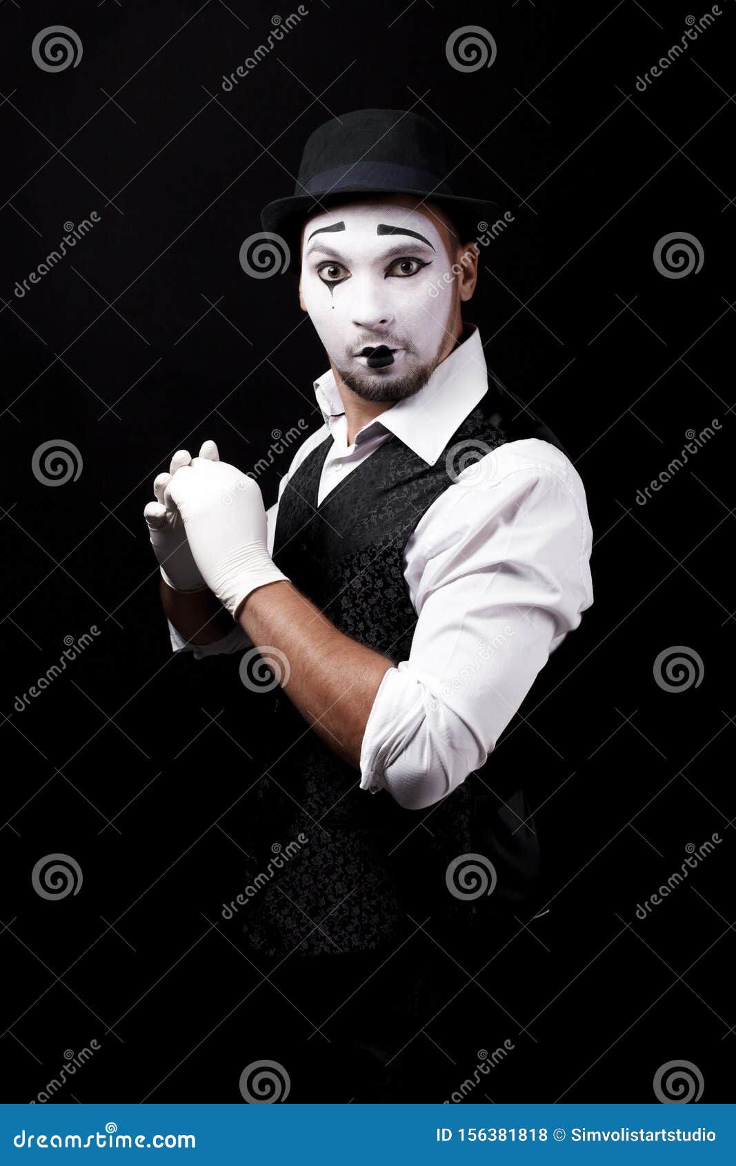 Mime Shows Theatrical Emotions Stock Photo - Image of emotion, comedy ...