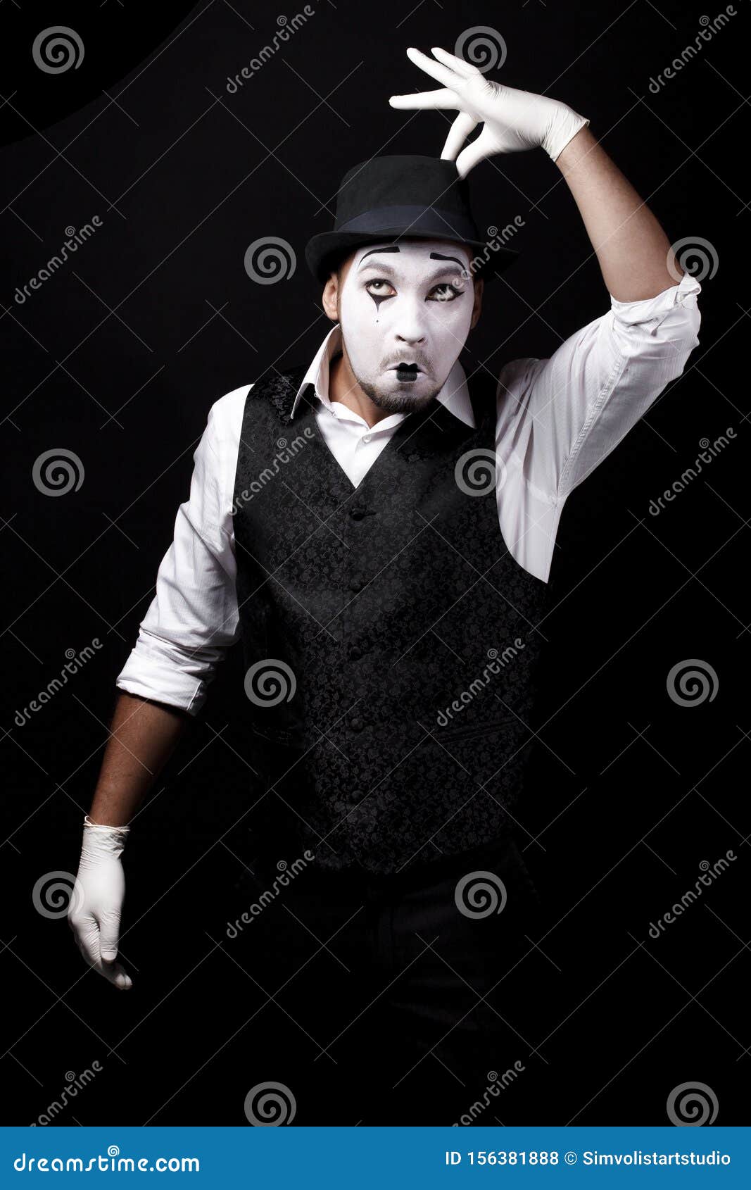 Mime Shows Theatrical Emotions Stock Photo - Image of pantomime ...