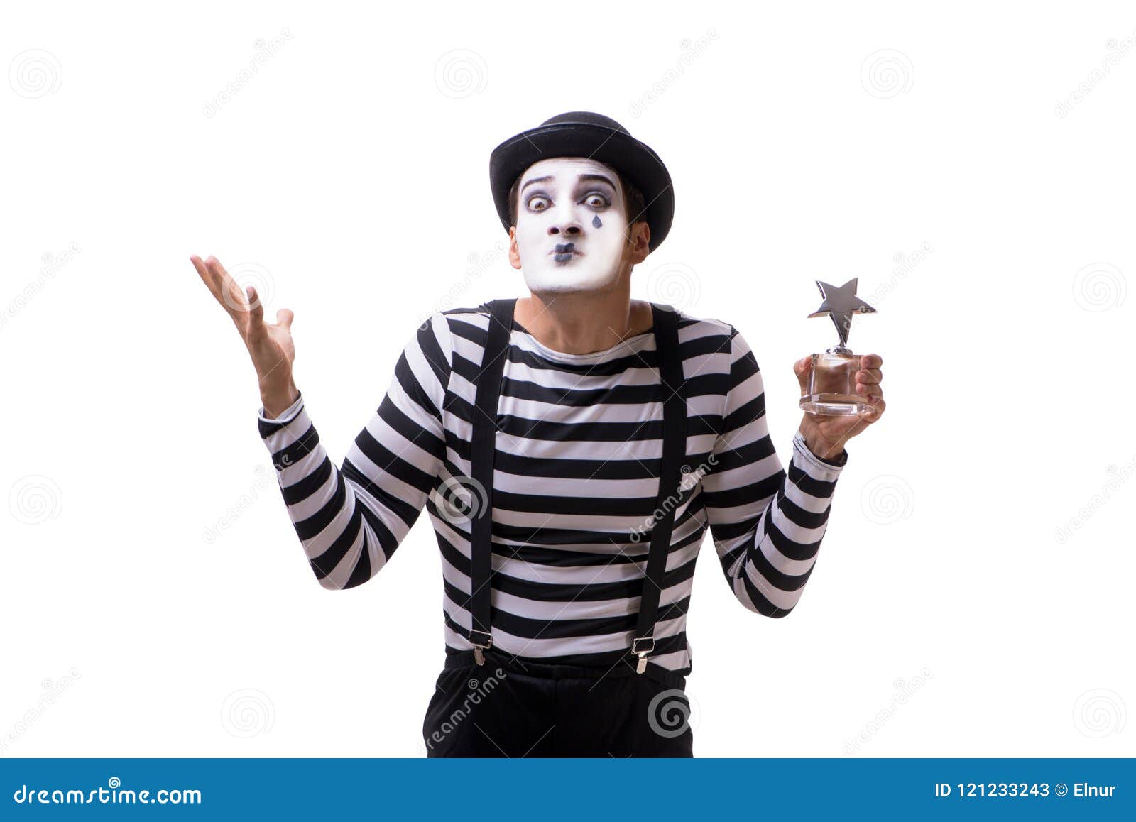 The Mime with Star Award Isolated on White Background Stock Image ...