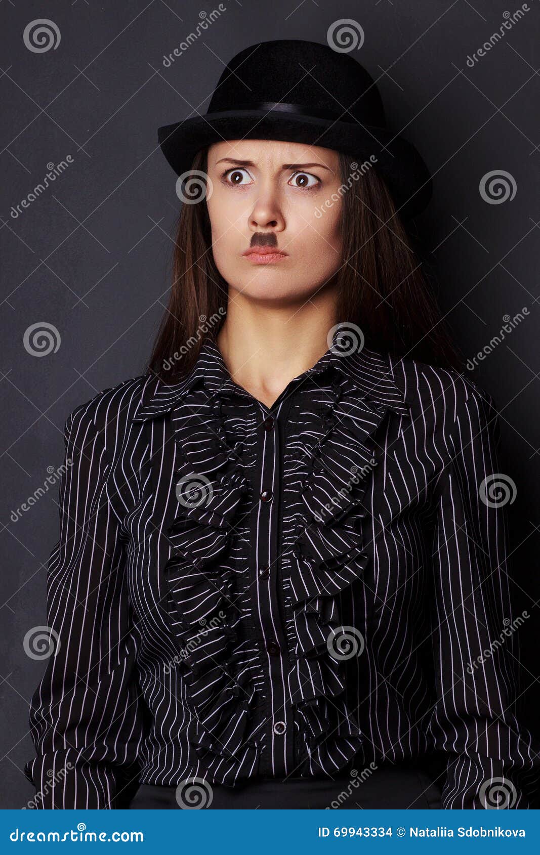 Miming girl stock photo. Image of hair, healthy, chaplin - 69943334