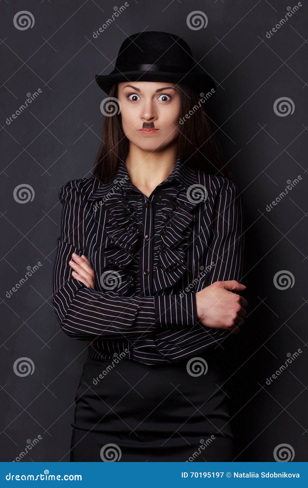 Miming girl stock image. Image of attractive, mime, lady - 70195197