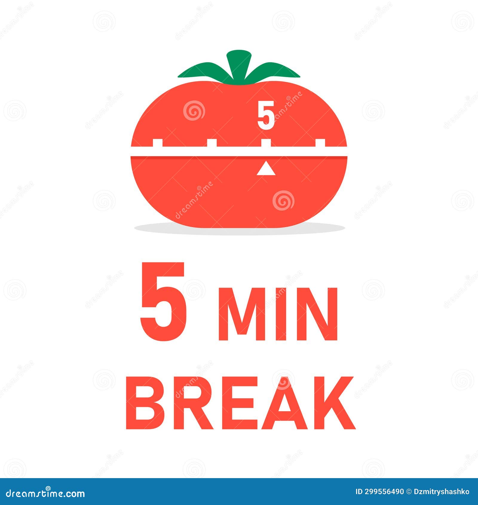 5 Min Break With Tomato Timer Poster. Vector Illustration ...