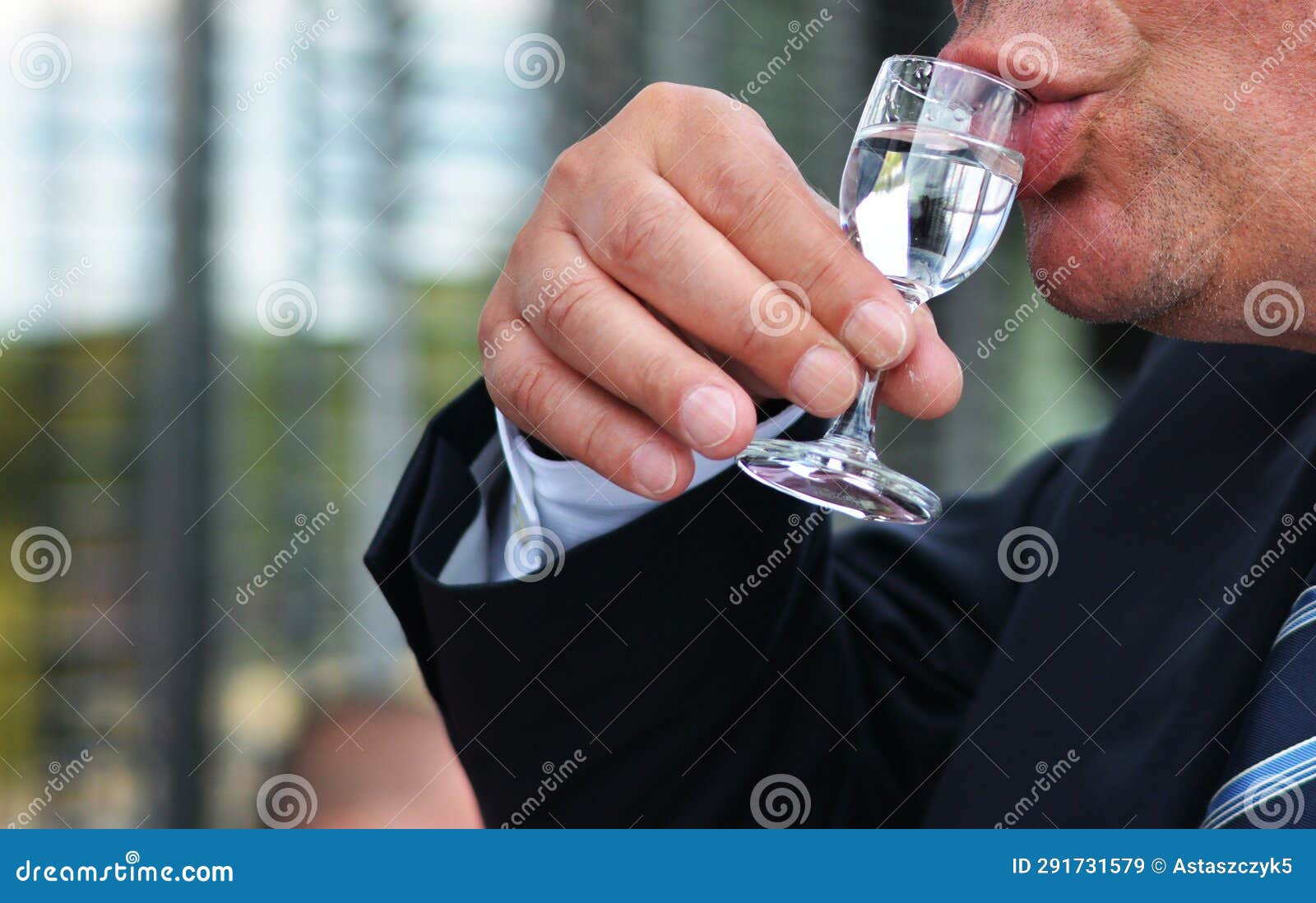 A Min Drinking Vodka, Alcohol Addict Concept Stock Image - Image of ...
