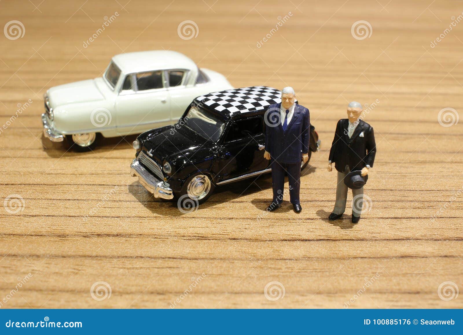 The Min Figures of People and Car Stock Photo - Image of mini, model ...