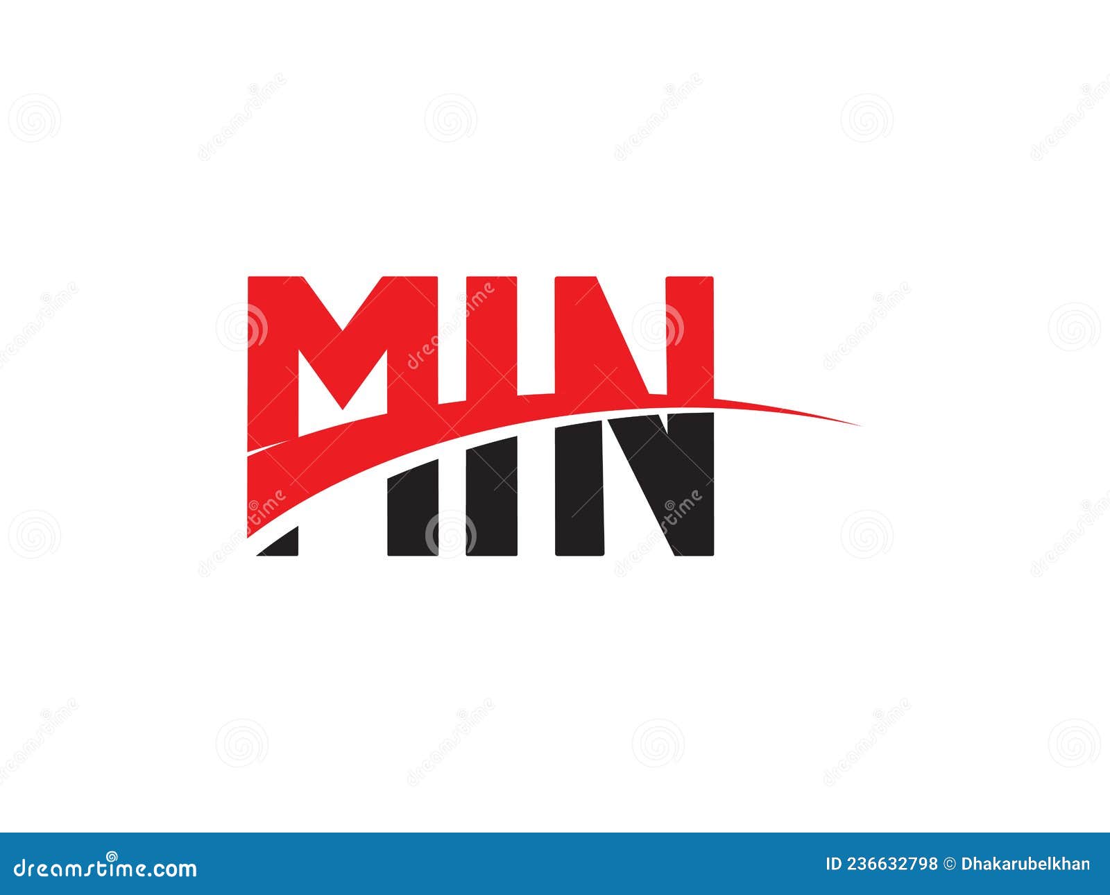 MIN Letter Initial Logo Design Stock Vector - Illustration of font ...