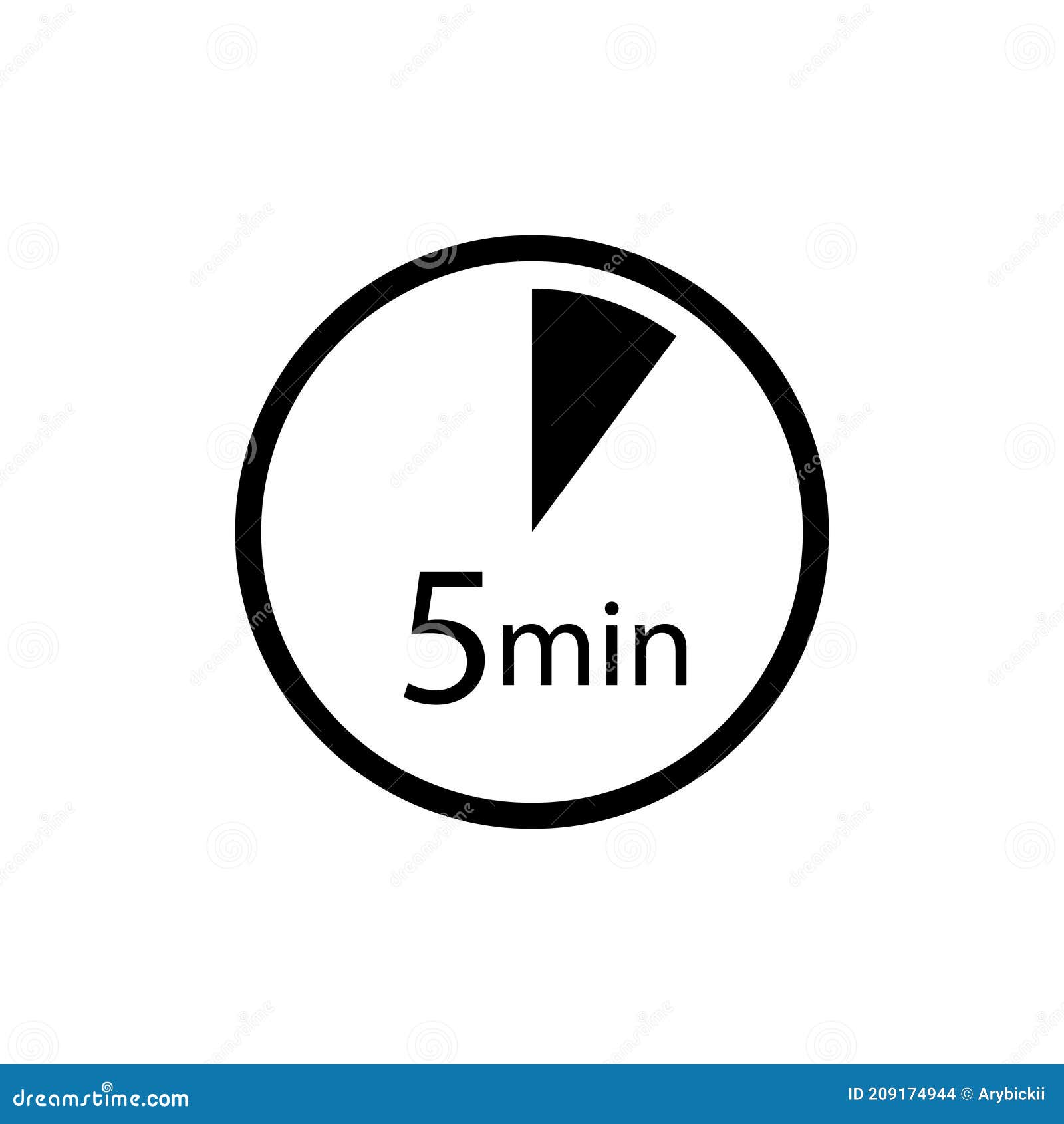 5 min. Timer icons stock vector. Illustration of chronometer - 209174944