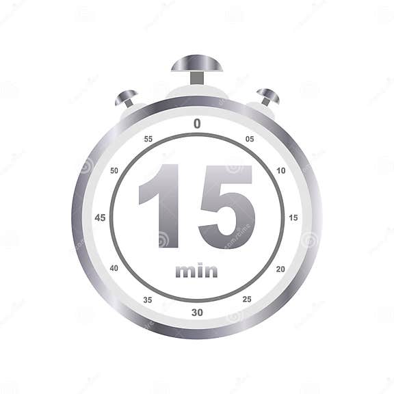 15 Min Timer Sign, Time Concept, Timer. Vector Illustration Stock ...