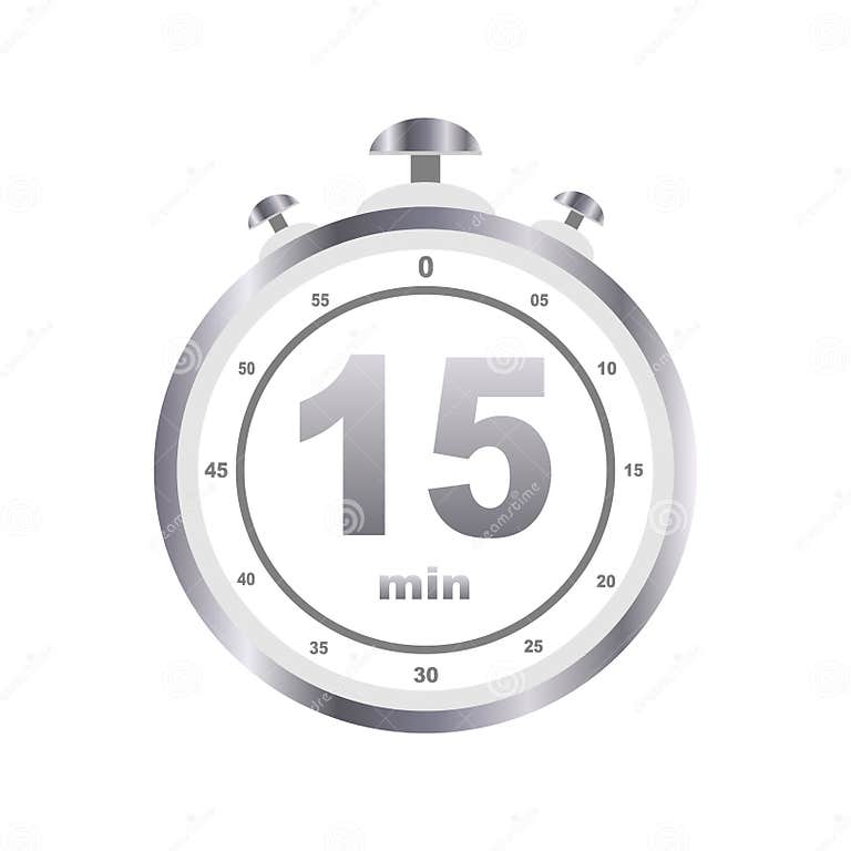 15 Min Timer Sign, Time Concept, Timer. Vector Illustration Stock ...
