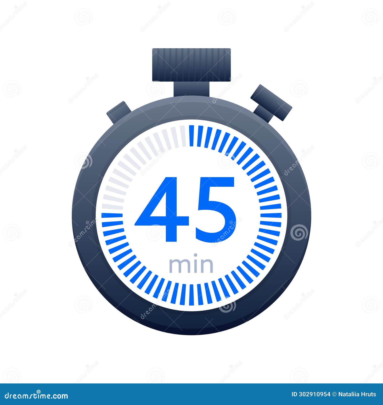 45 Min Timer and Stopwatch Icons. Countdown Symbol. Kitchen Timer Icon ...