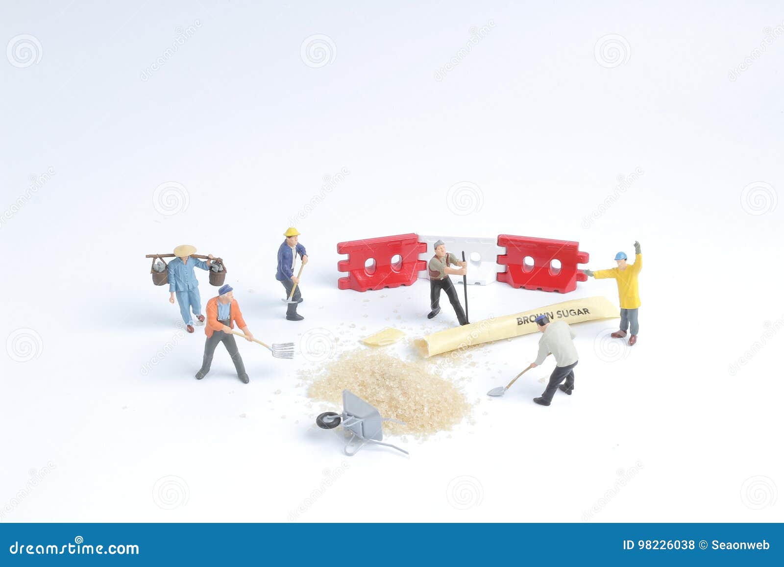 Min Toy Worker Work with the Sugar Stock Photo - Image of figure, model ...