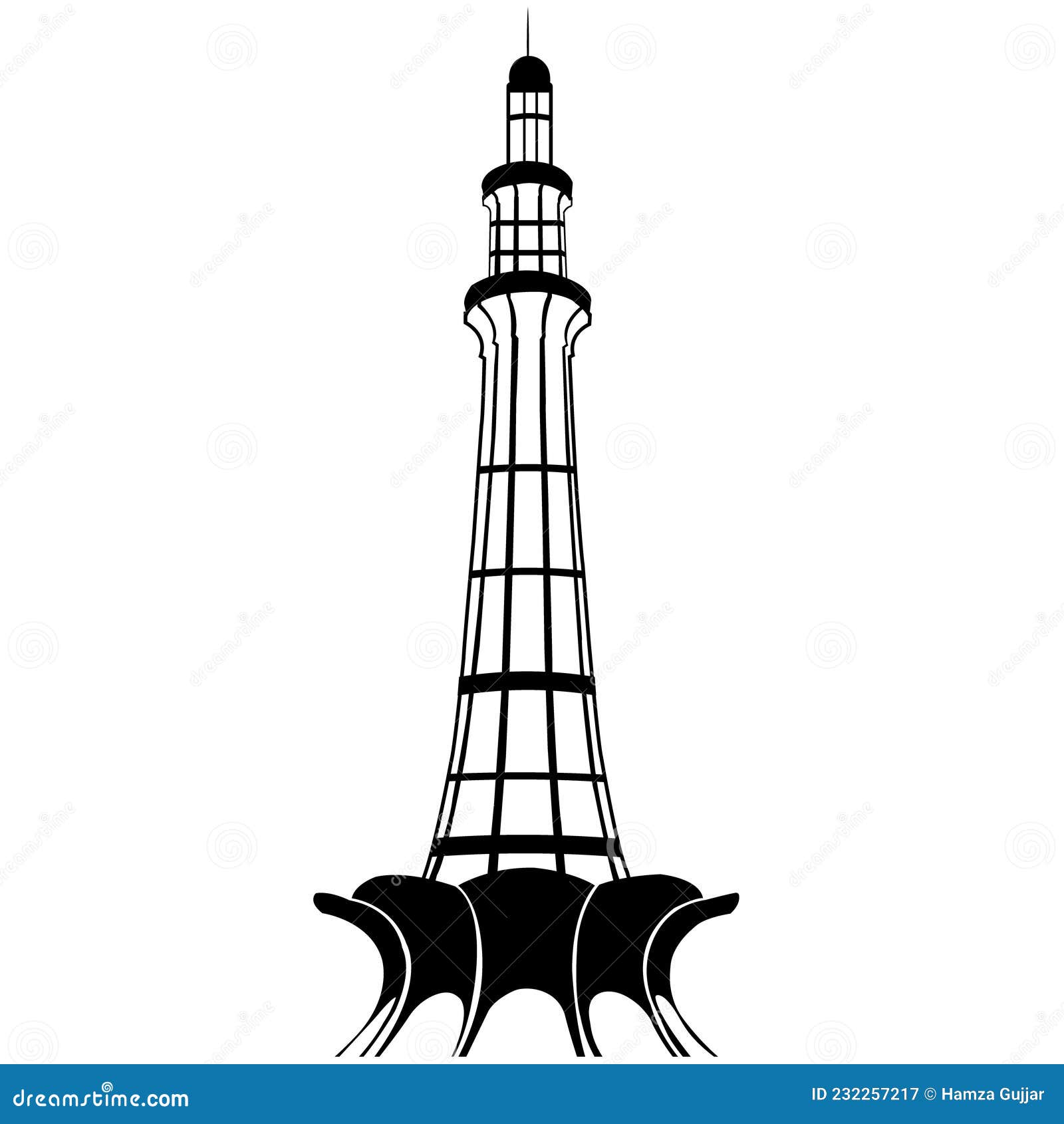 Minar E Pakistan Vector Design Stock Illustration - Illustration of ...