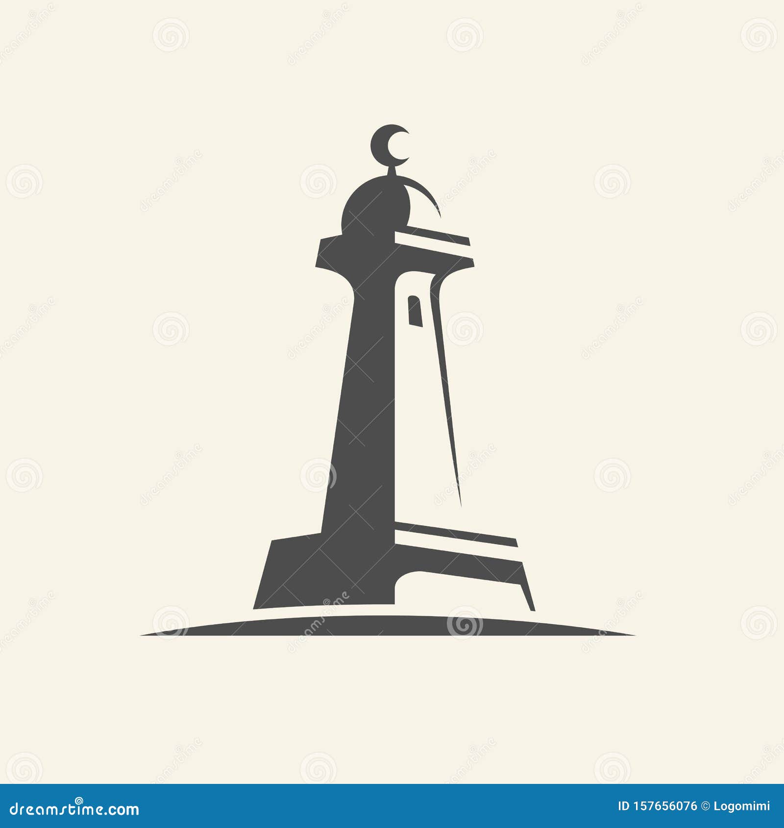 Minaret or Adzan Tower in a Mosque, Vector Logo Illustration Design ...
