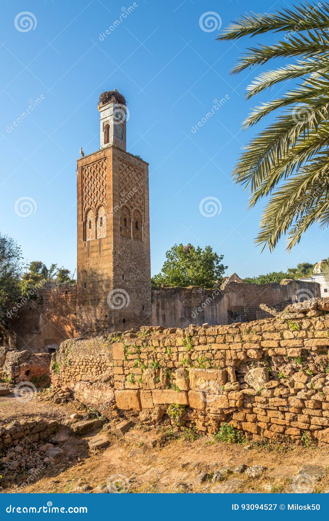 Ancient Chellah Necropolis Ruins With Mosque And Mausoleum In Morocco`s ...