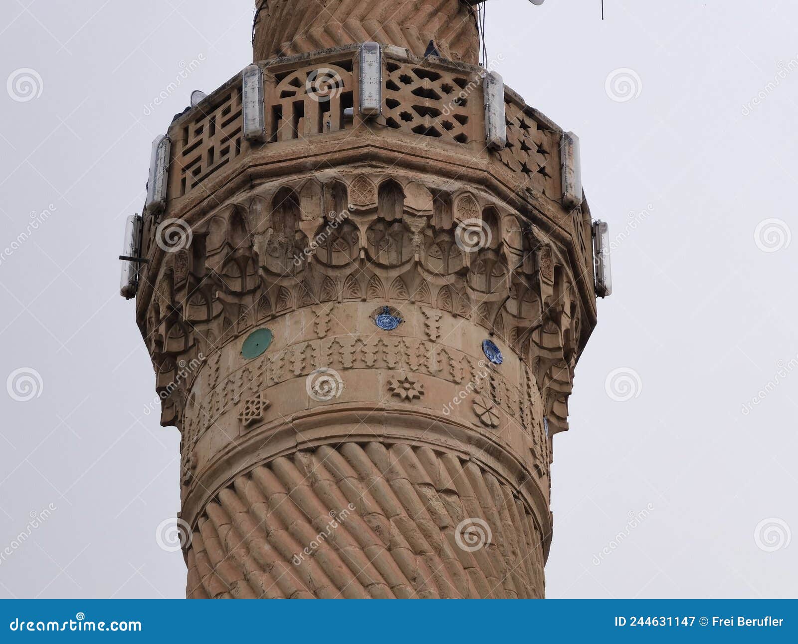 Minaret of Birecik Mosque Different Building Style Stock Image - Image ...