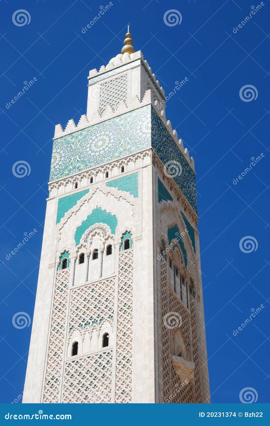 The Minaret at Hassan II Mosque Stock Photo - Image of ornate, highest ...