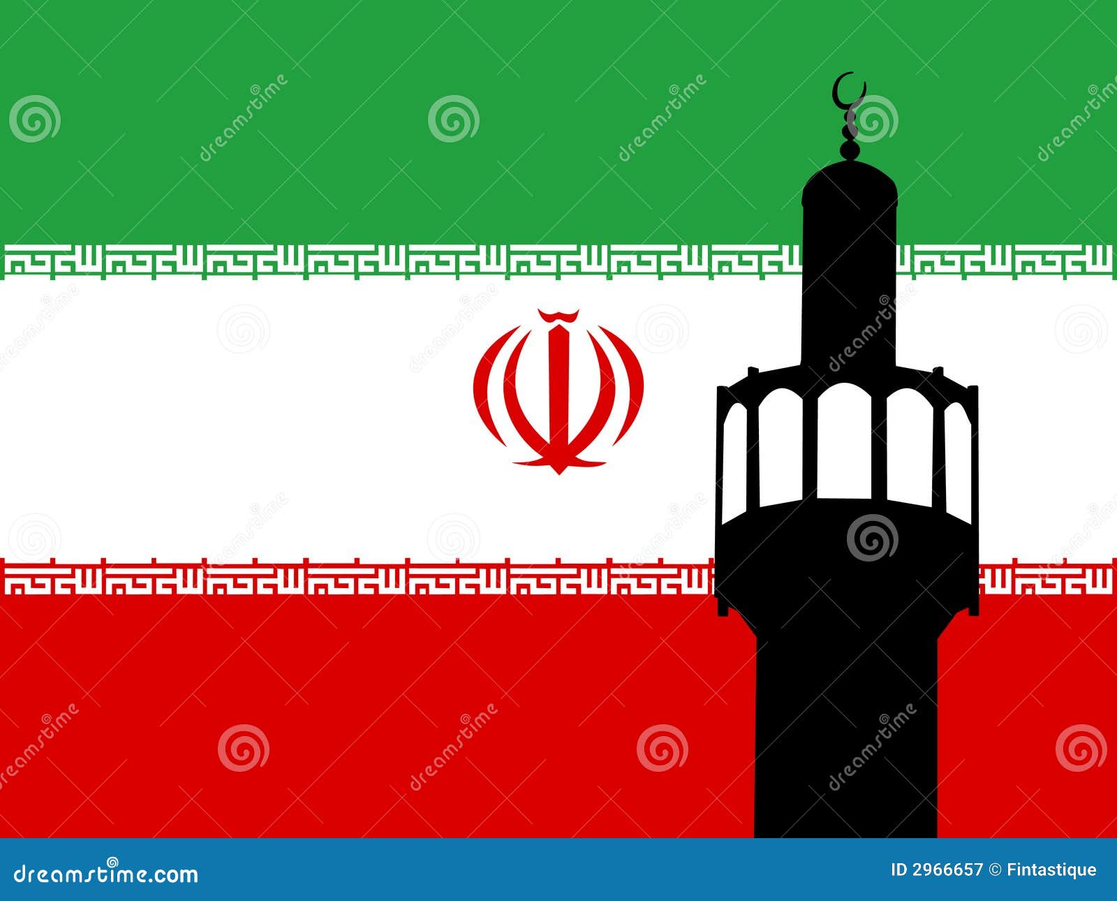 Iranian Flag. Sketch. Color The Flag According To The Given Example ...