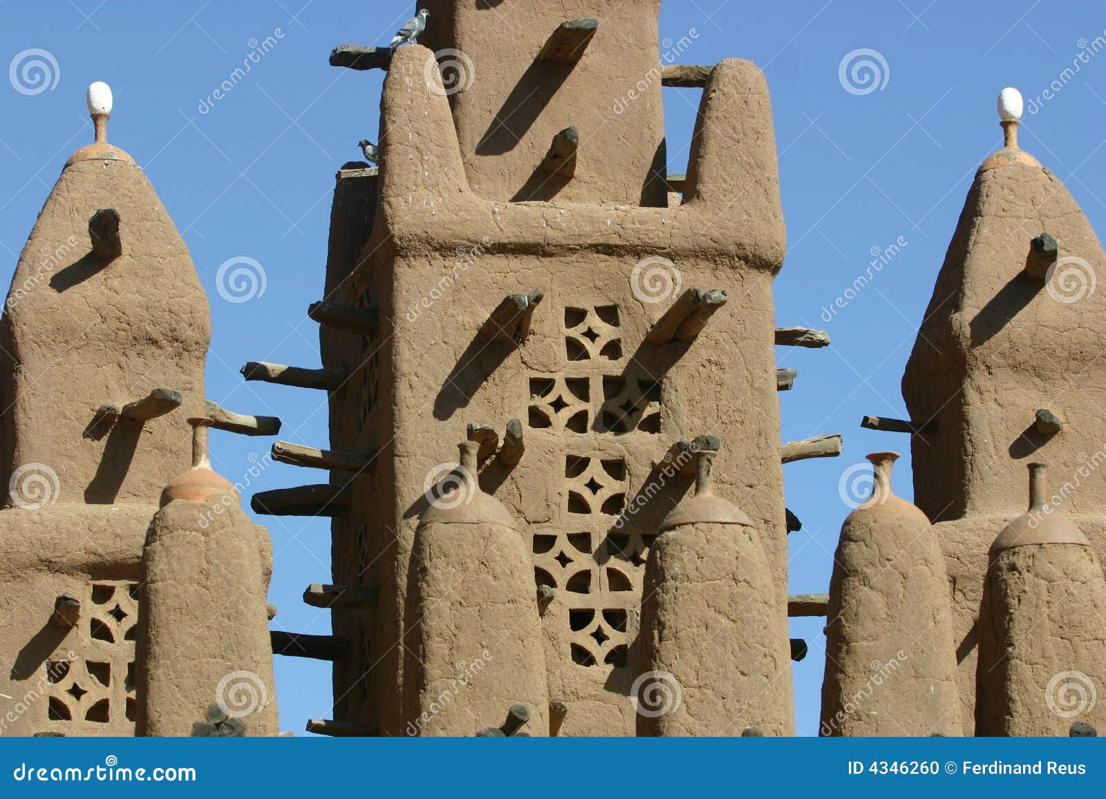 Minaret of a Mosk Made of Mud in Mali Stock Photo - Image of sahel ...