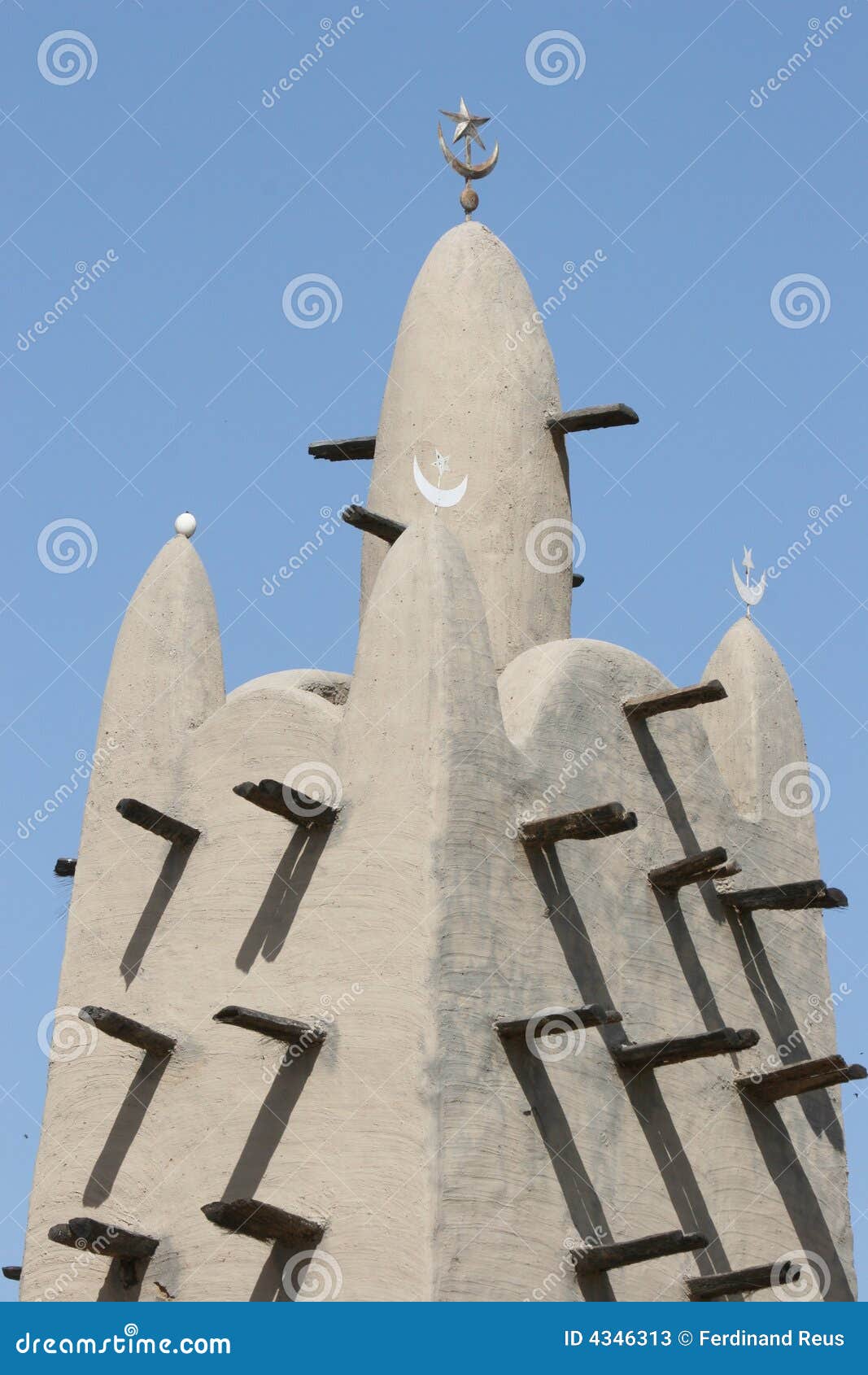 Minaret of a Mosk Made of Mud in Mali Stock Image - Image of star ...