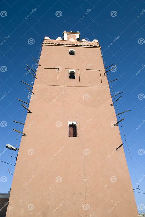 Minaret of the Sidi Ali Ou Said Mosque Stock Photo - Image of tiznit ...