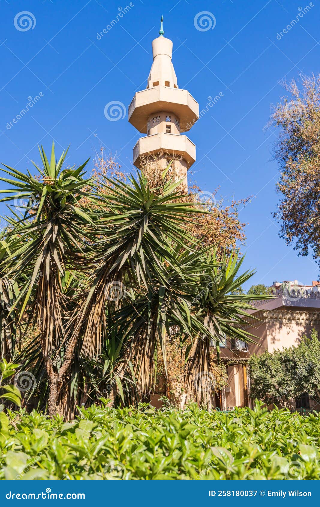 Minaret of a Small Mosque in Cairo Stock Image - Image of mosque, blue ...