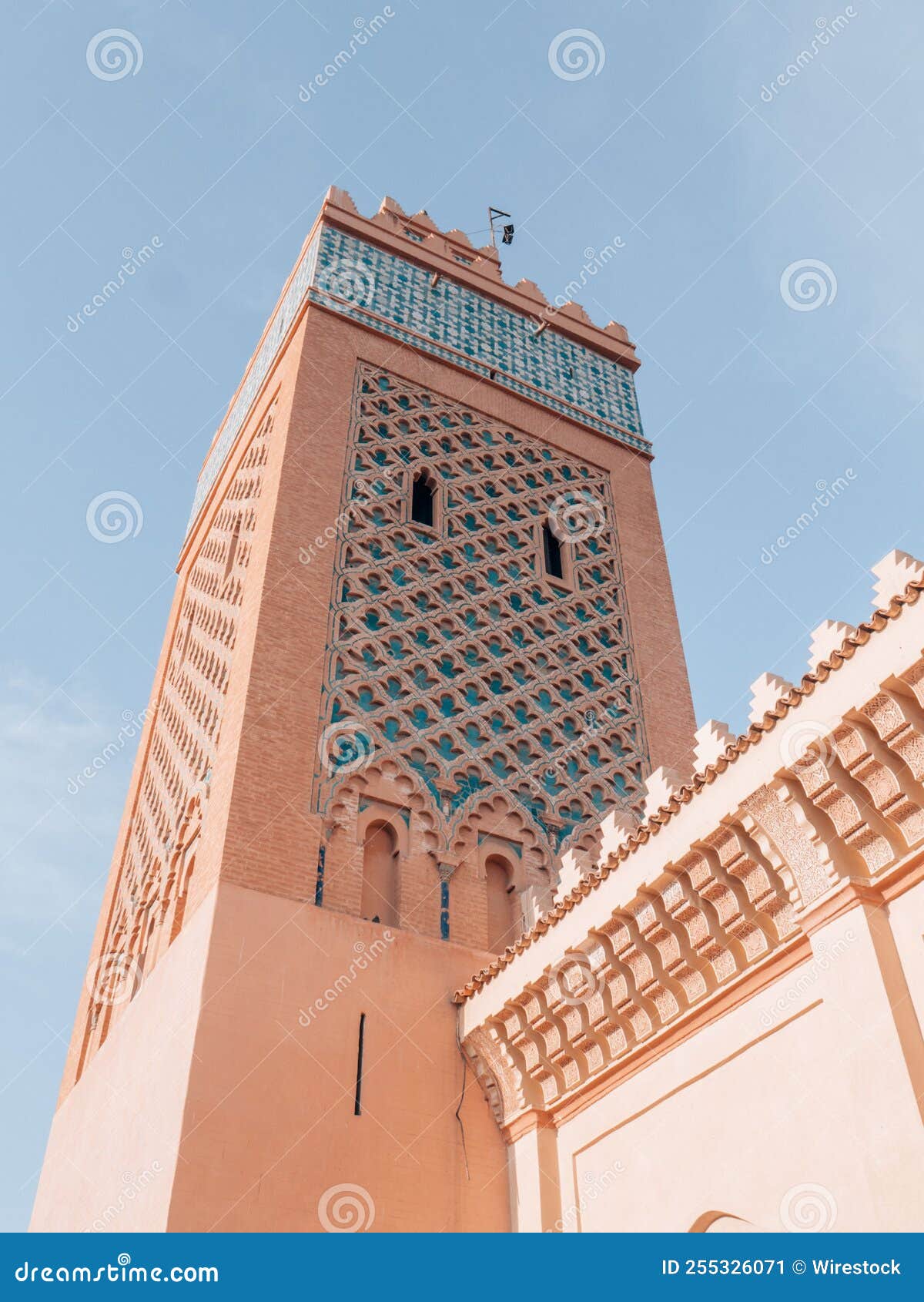 Minaret Tower of a Mosque in Marrakech, Morocco Stock Image - Image of ...