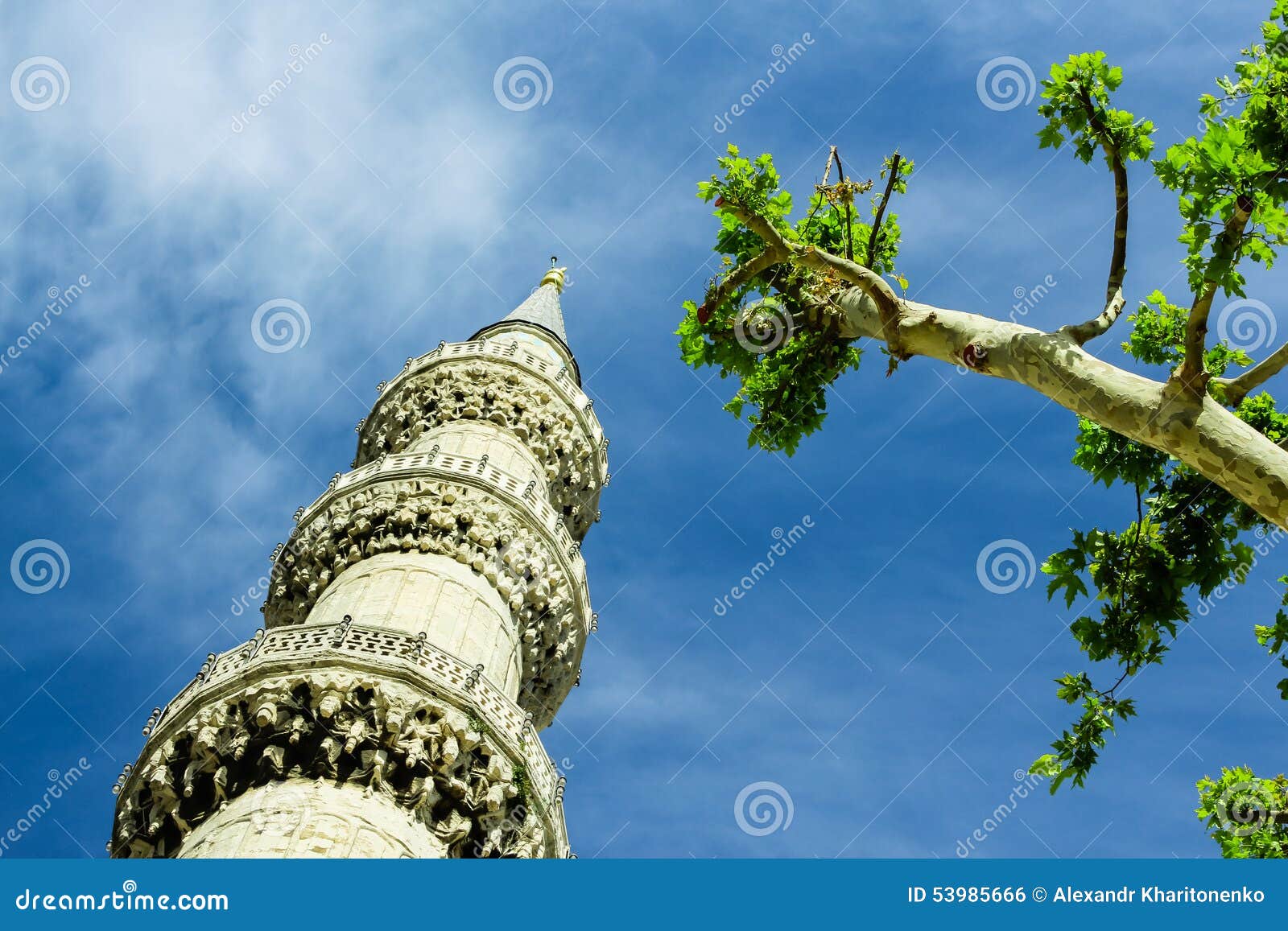 Minaret. stock photo. Image of muslim, light, islam, landmark - 53985666