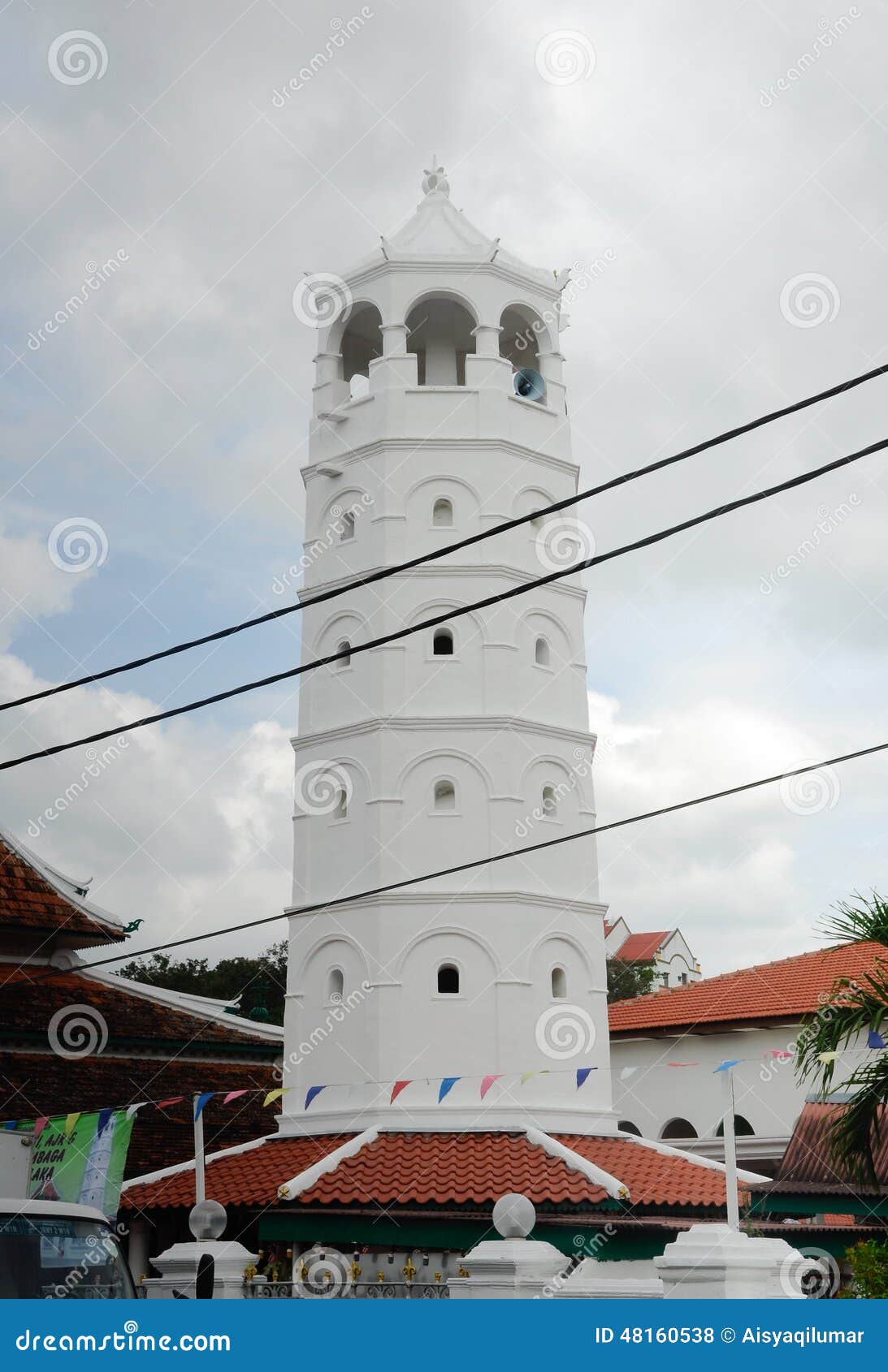 Minaret Van Masjid Tengkera (Tranquerah-Moskee) in Malacca Stock Foto ...