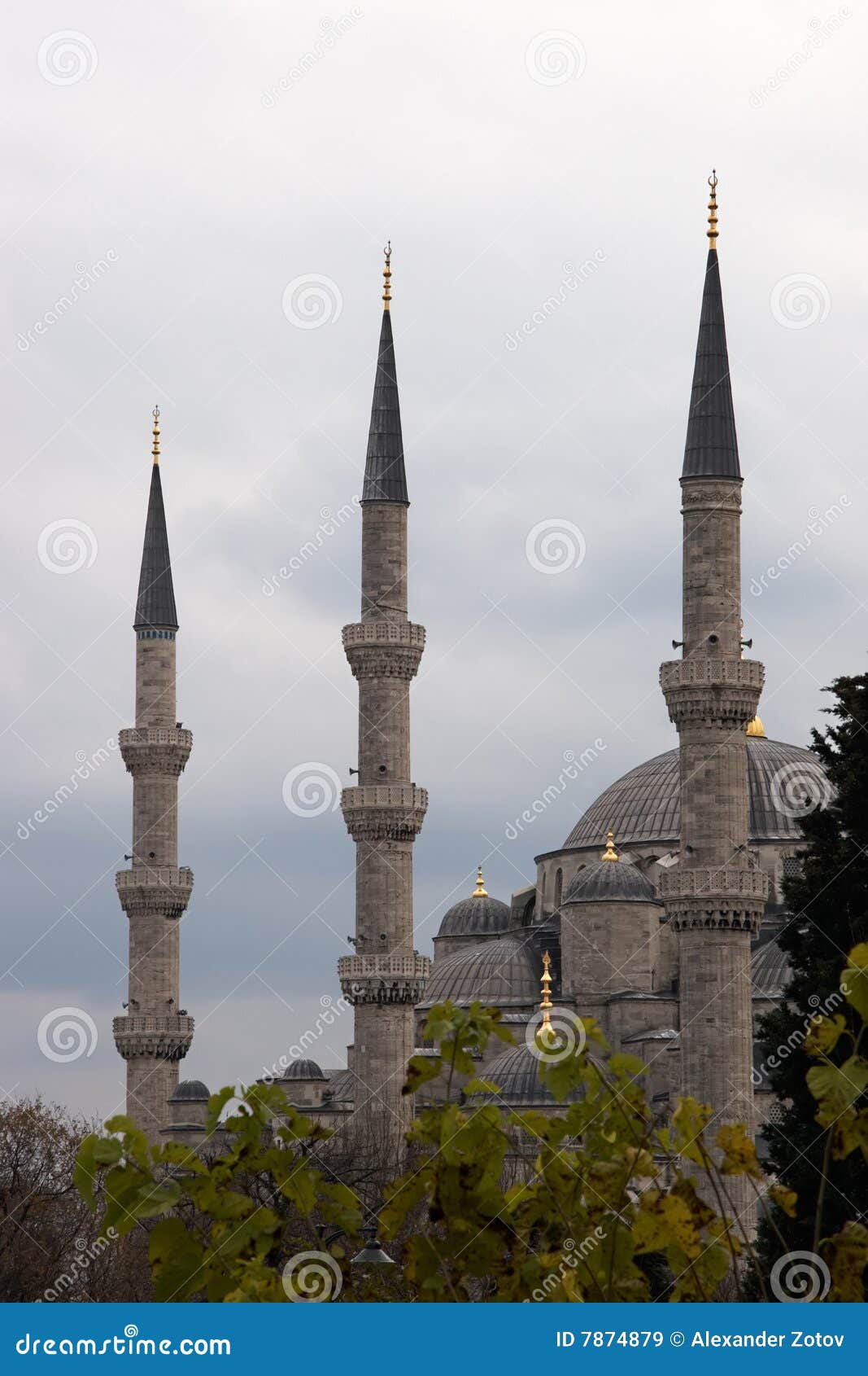 Three Minarets of Blue Mosque, Istanbul, Turkey Stock Image - Image of ...