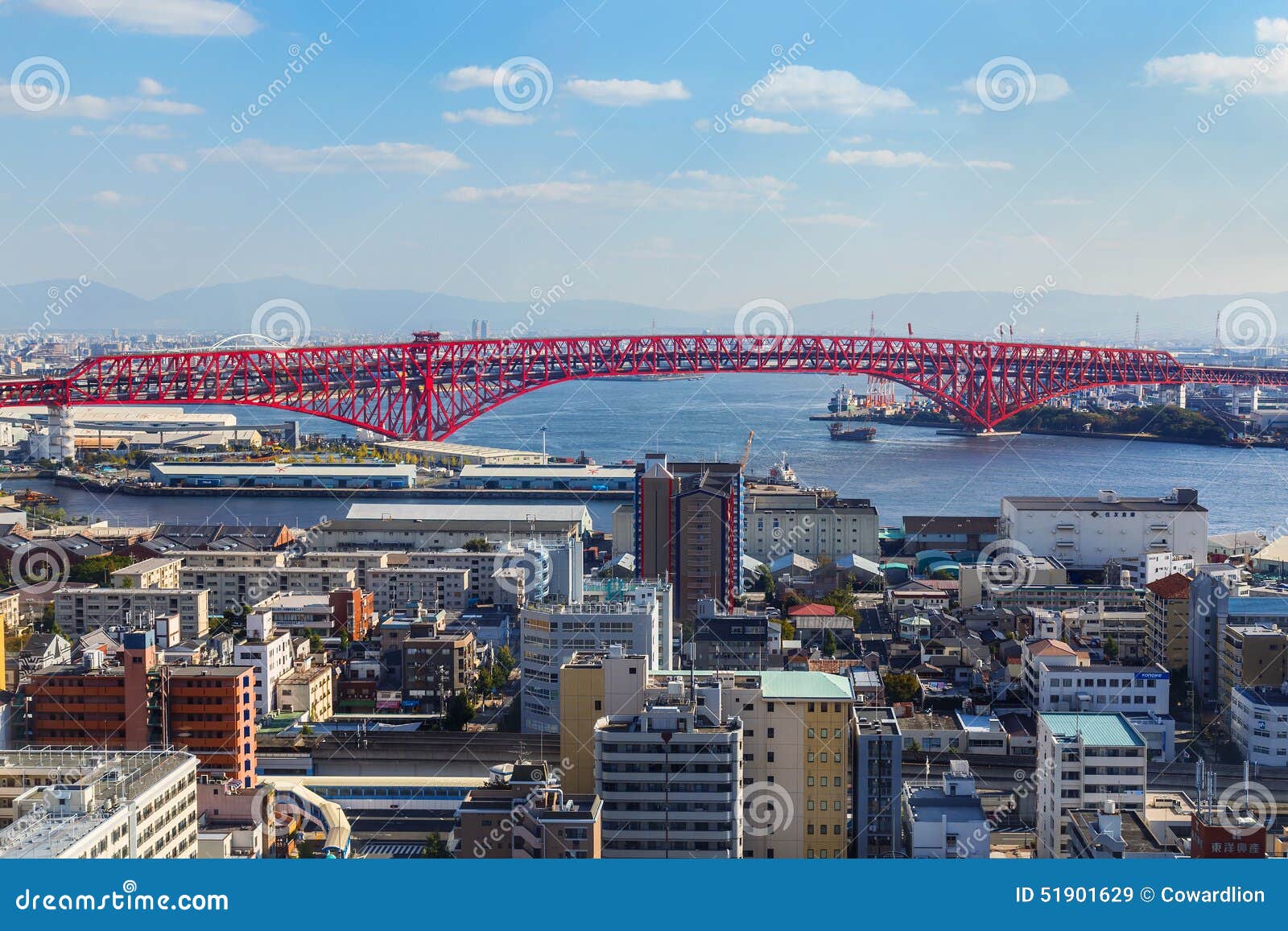 Minato Bridge In Osaka Japan Editorial Stock Image Image Of Ocean