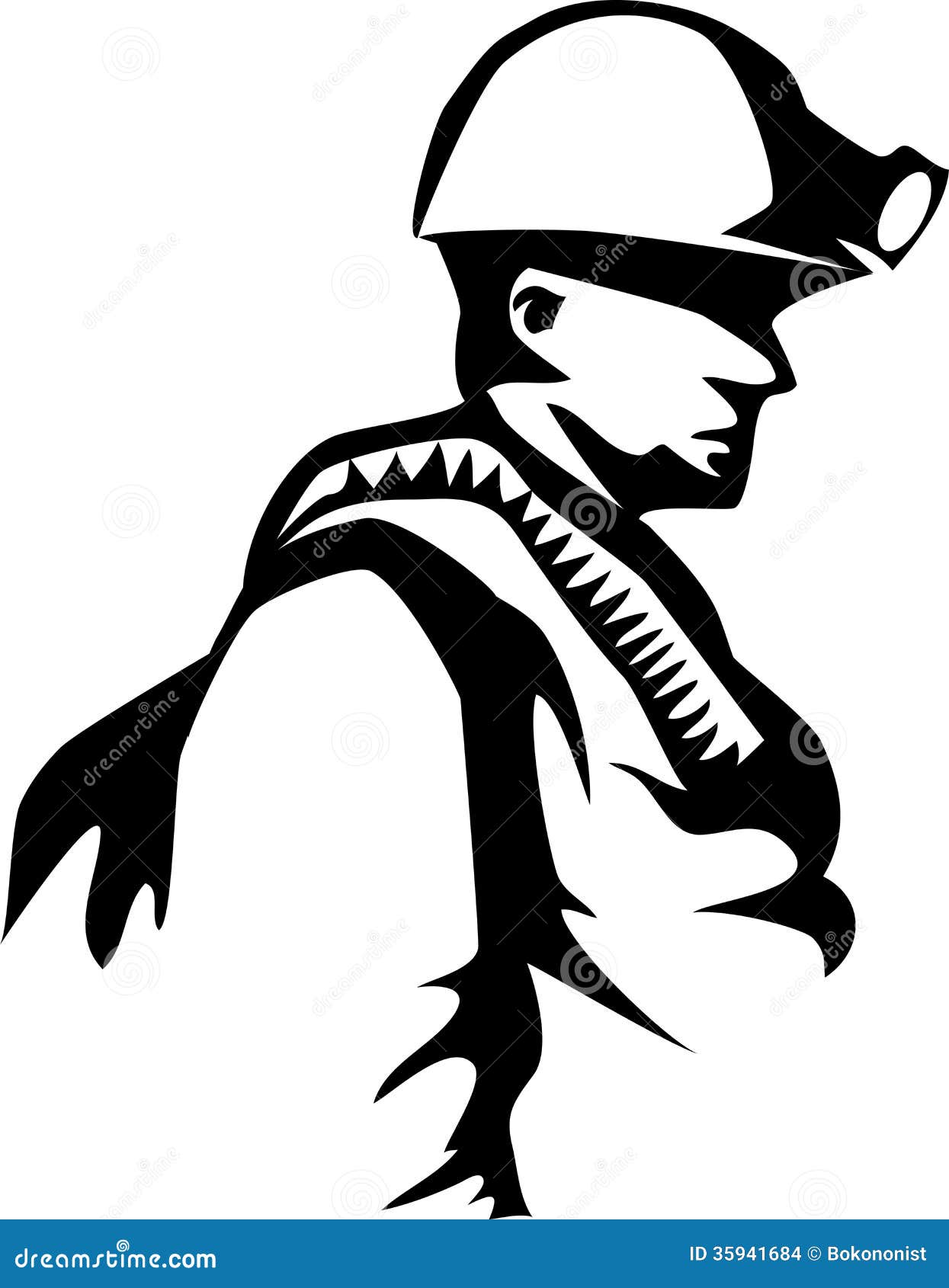 Minatore illustrazione vettoriale. Illustrazione di funzionamento ...