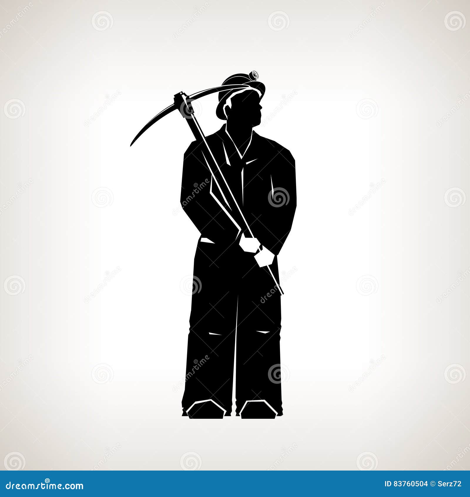 Minatore della siluetta illustrazione vettoriale. Illustrazione di ...