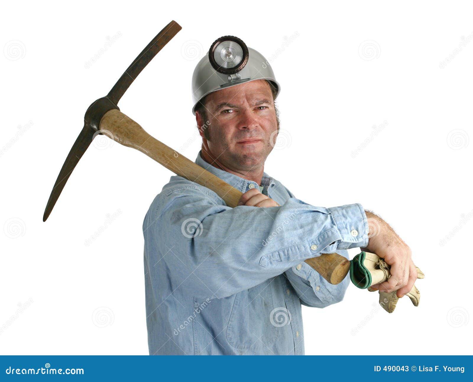 Minatore fiero immagine stock. Immagine di duro, cappello - 490043