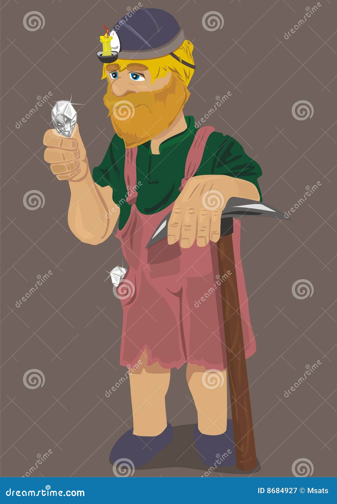 Minatore Pensive illustrazione vettoriale. Illustrazione di maschio ...