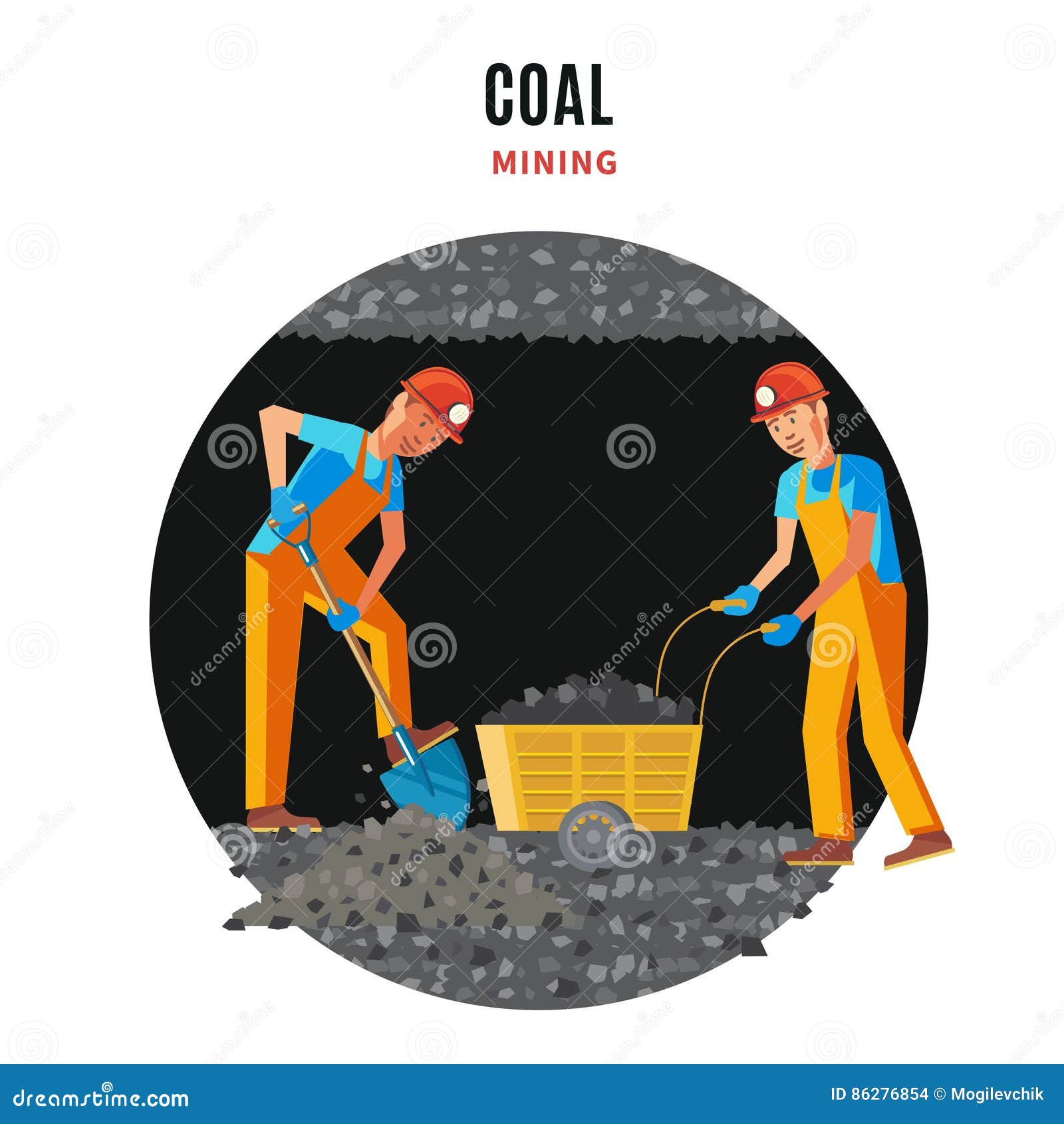 Minatore Professionista People Flat Template Illustrazione Vettoriale ...