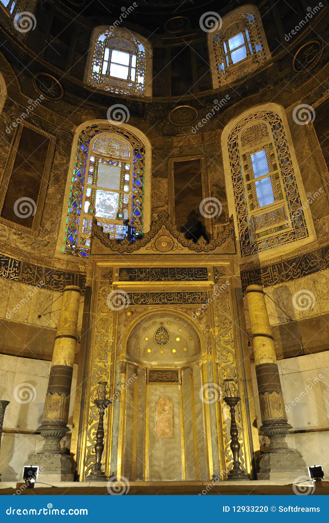 Minbar at hagia sophia editorial image. Image of minbar - 12933220