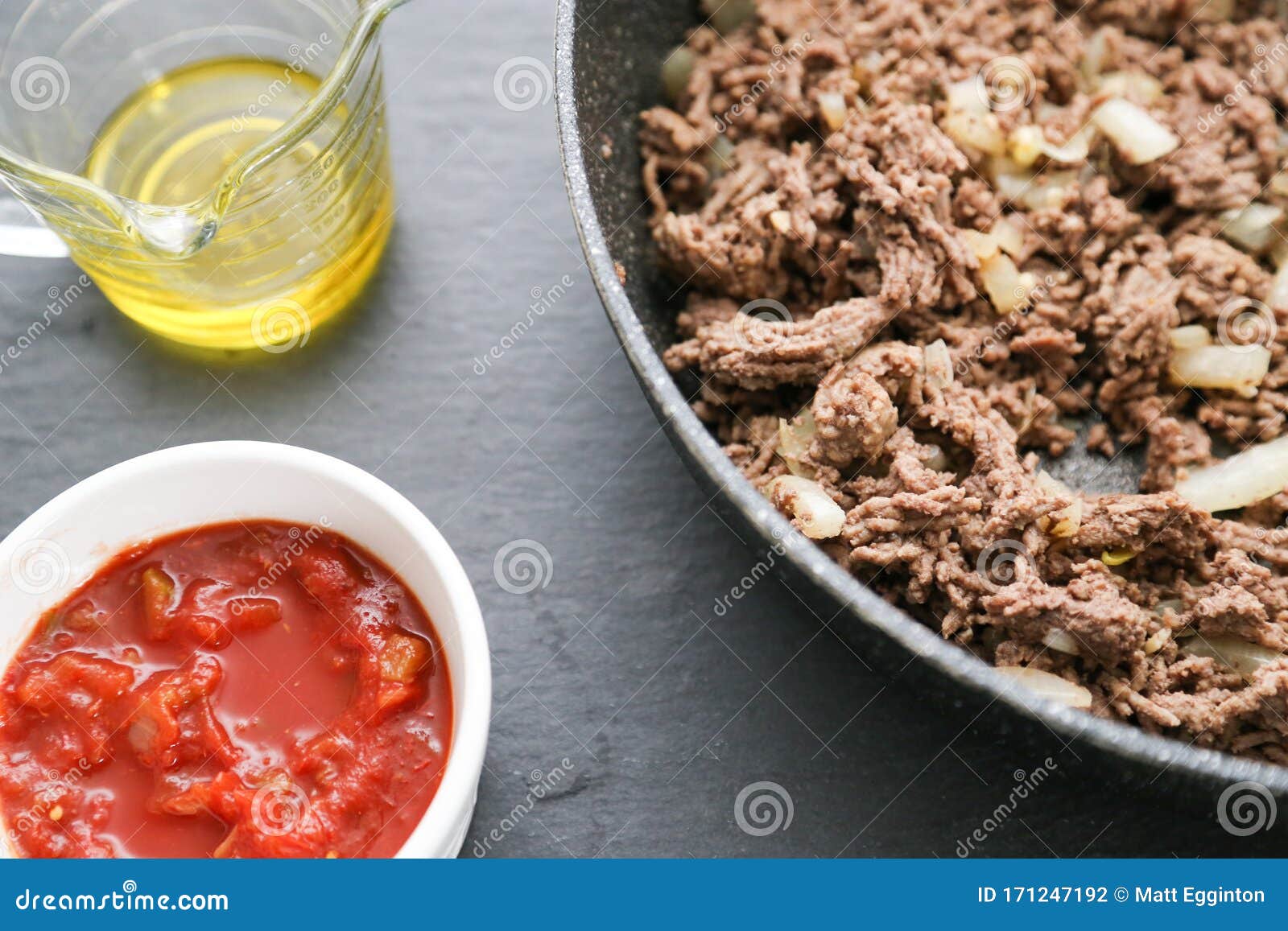 Mince - Frying Mince Meat in Frying Pan Stock Photo - Image of mince ...