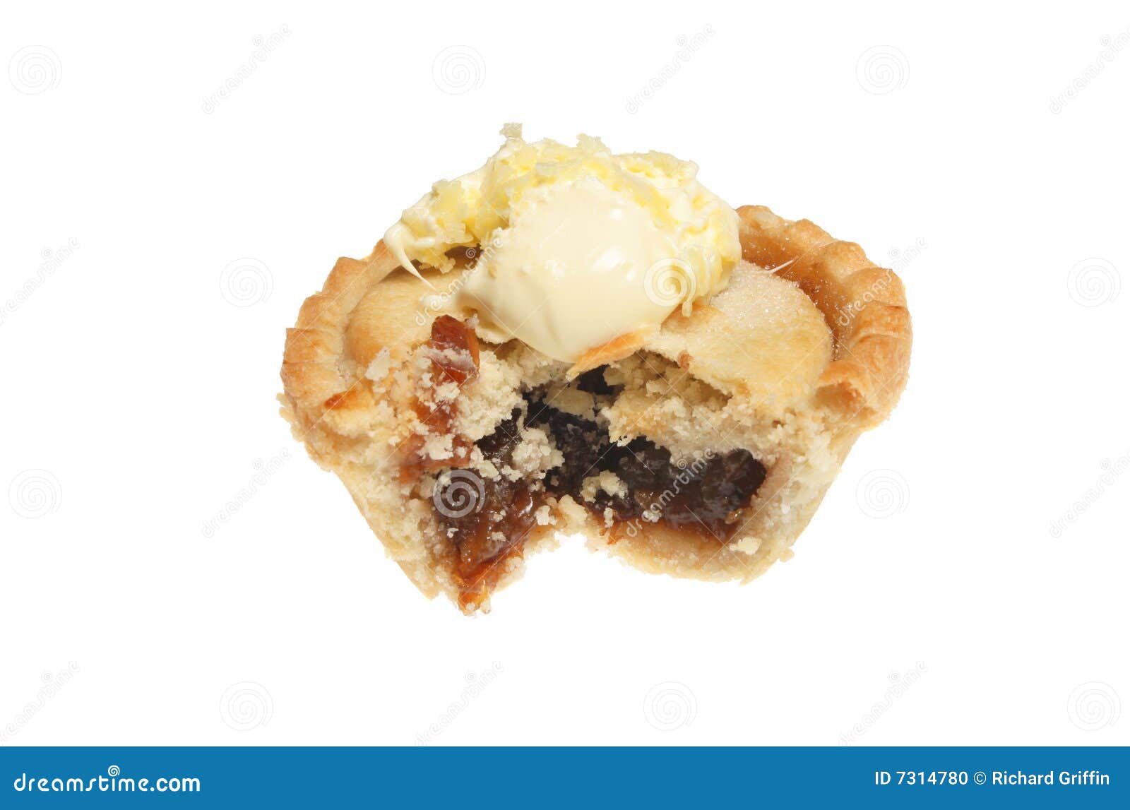 Mince pie with cream stock photo. Image of sweet, isolated - 7314780