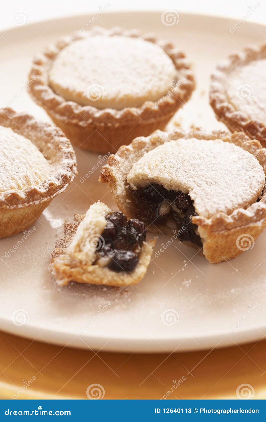 Mince Pies on a plate stock photo. Image of edible, food - 12640118