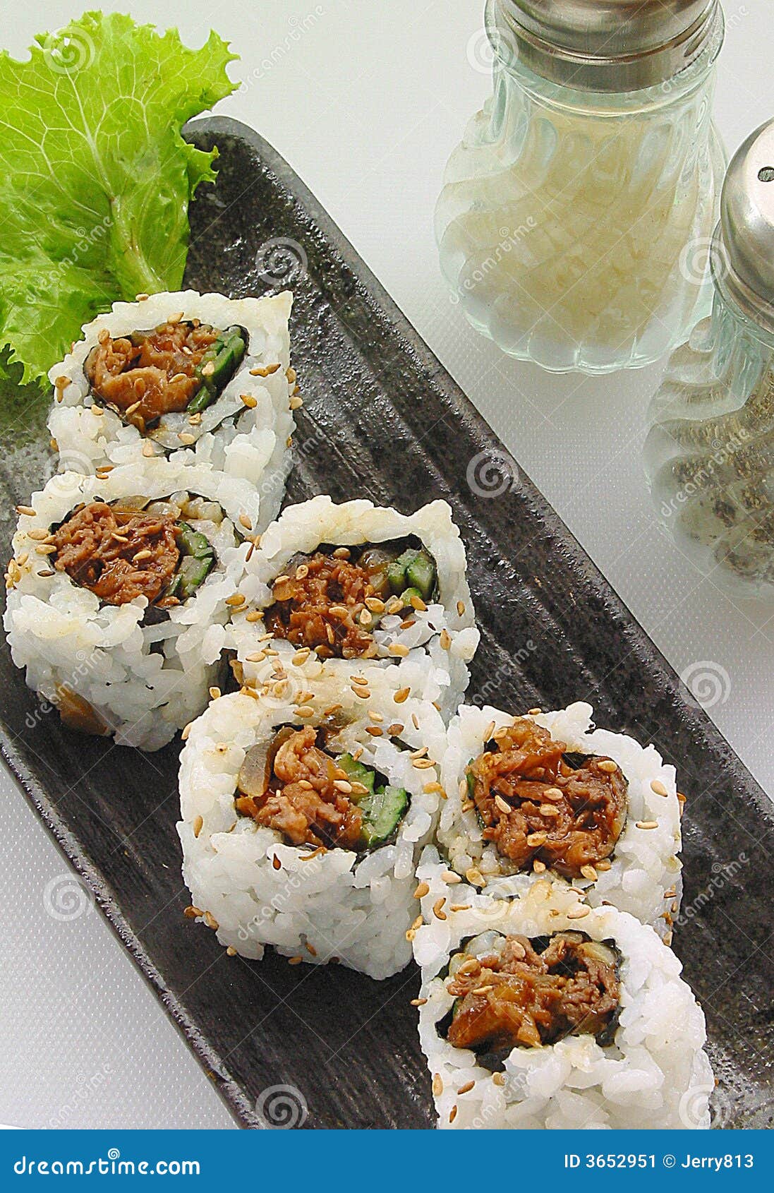 Minced beef SUSHI stock image. Image of wrap, side, lots - 3652951