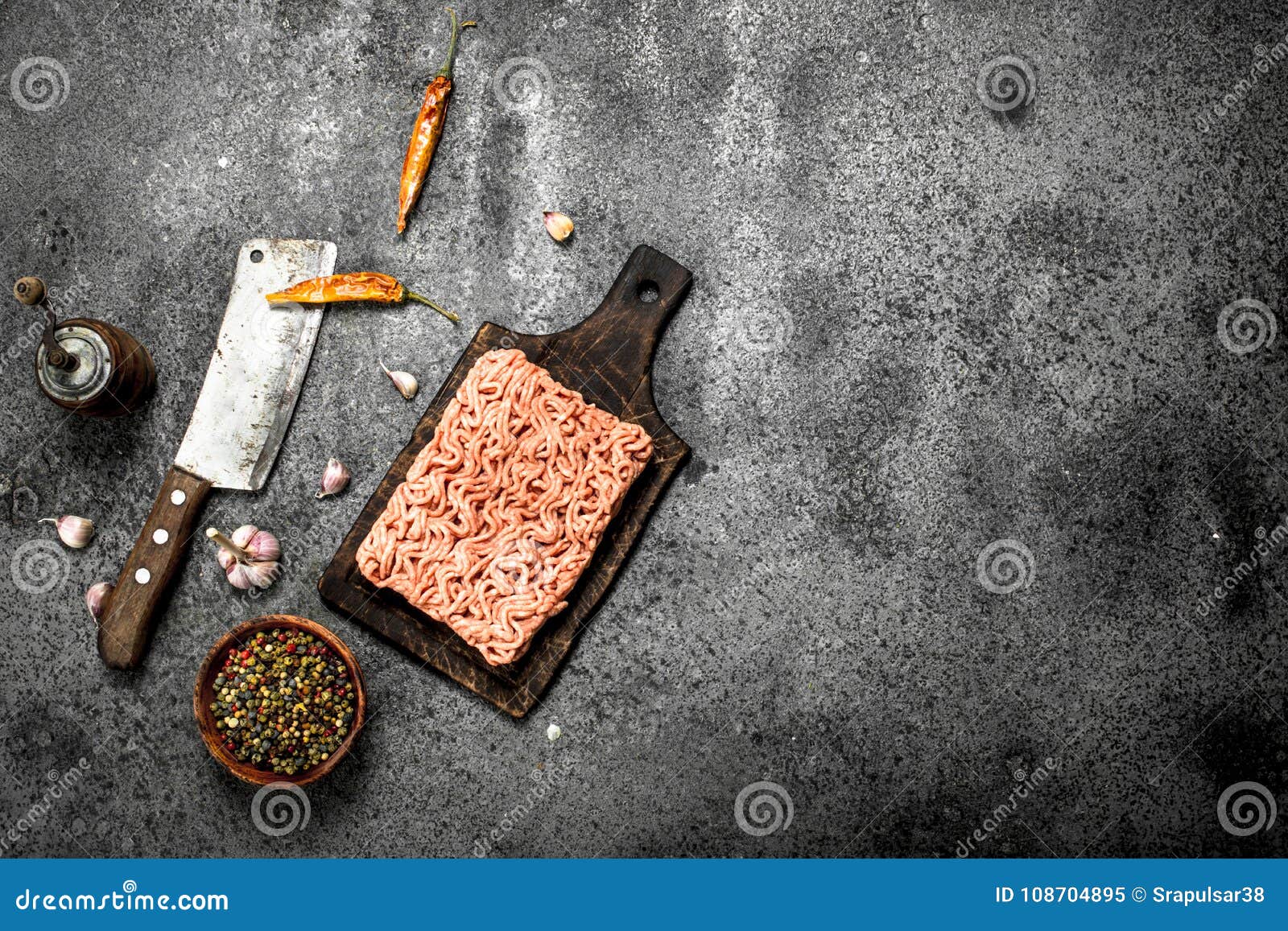 Minced Beef with Various Spices and Herbs. Stock Image - Image of ...