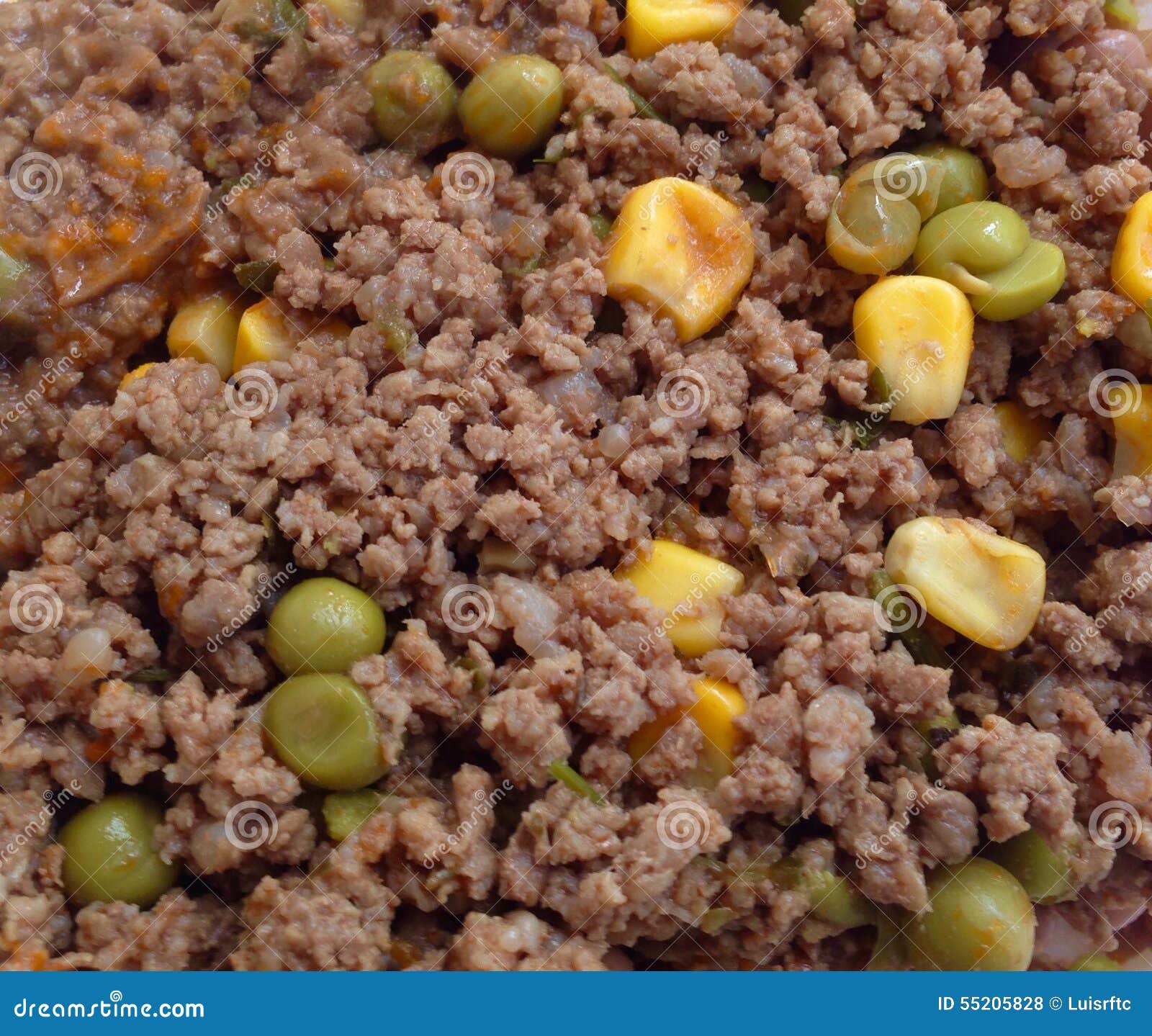 Minced meat stock photo. Image of minced, peas, corn - 55205828