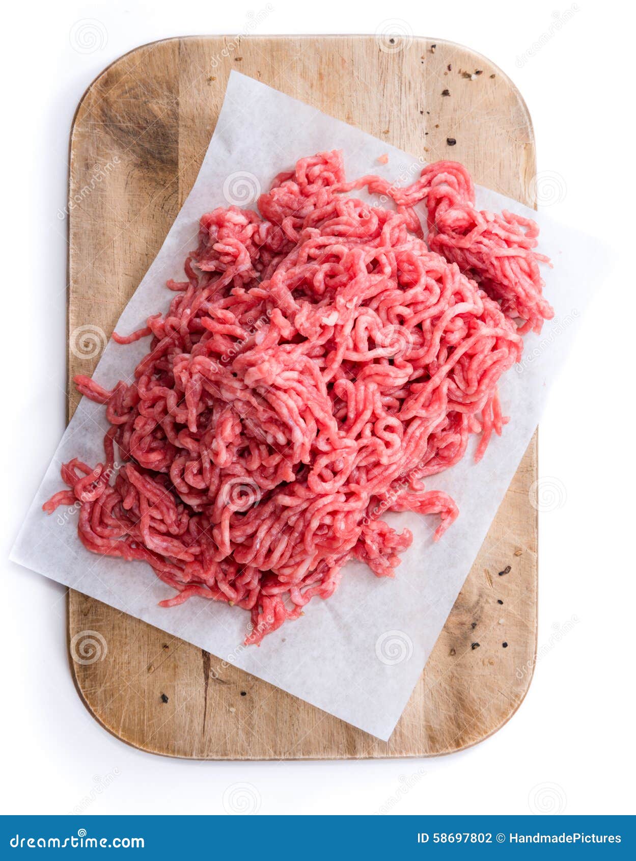 Minced Meat (isolated on White) Stock Photo - Image of food, ingredient ...