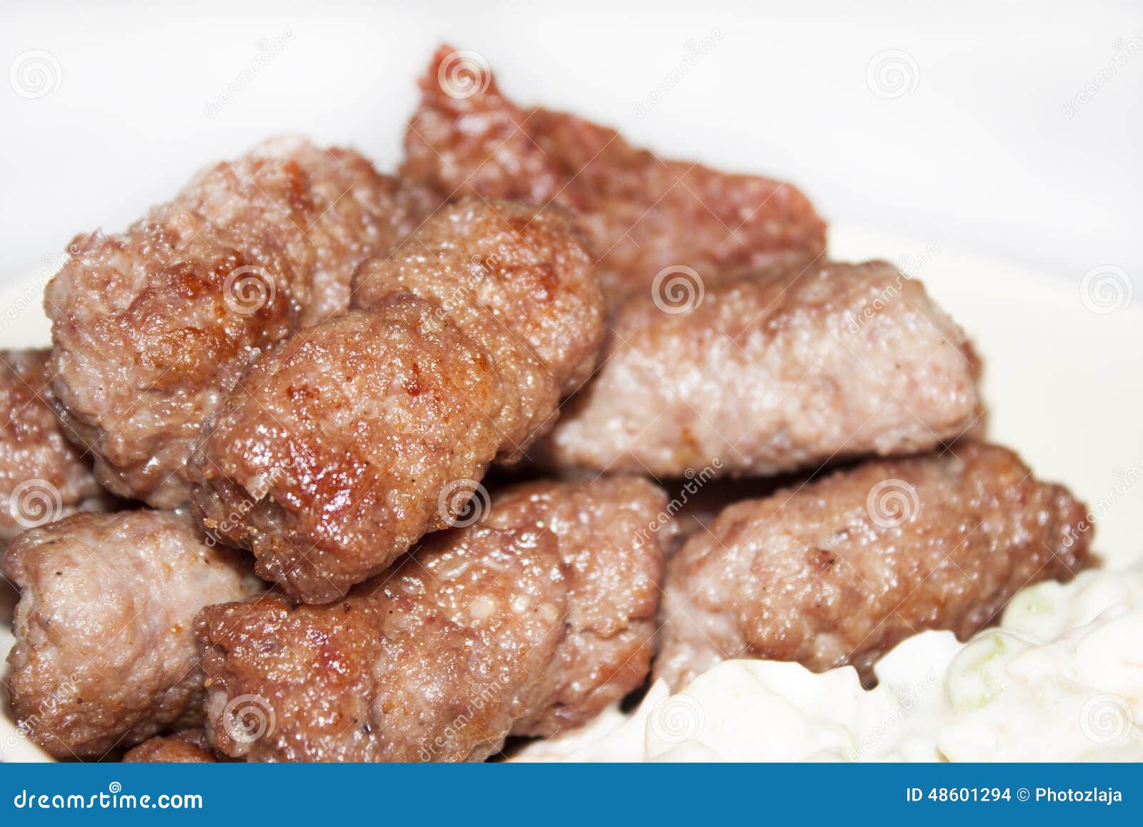 Minced meat kebab stock photo. Image of cucumber, meal - 48601294